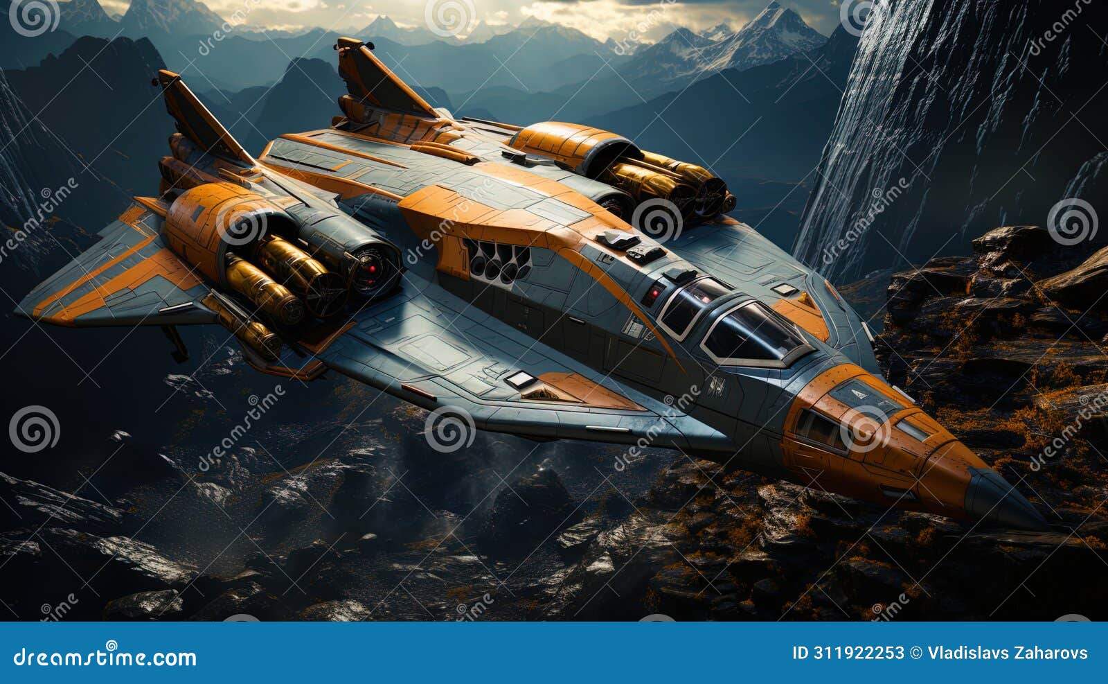 A Mighty Spaceship Soaring in the Bottomless Space, Like a Great ...