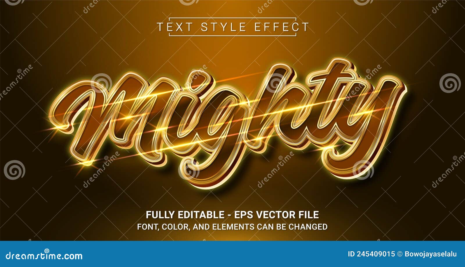 Mighty Text Style Effect. Editable Graphic Text Template Stock Vector ...