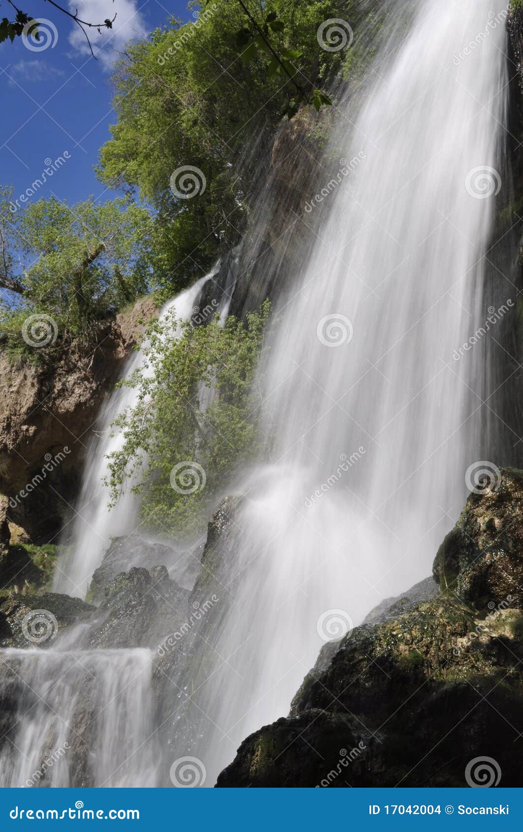 Mighty Waterfalls Crashing Down Stock Photo - Image of flow, splashing ...
