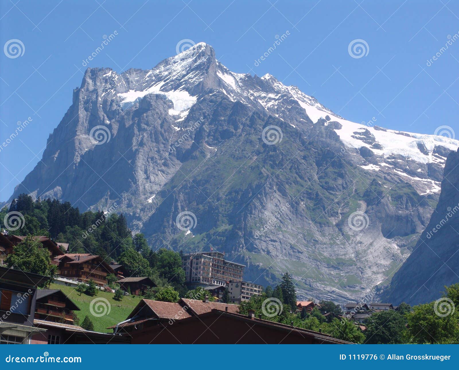 The Mighty Wetterhorn, Grindelwald, Switzerland Stock Photo - Image of ...