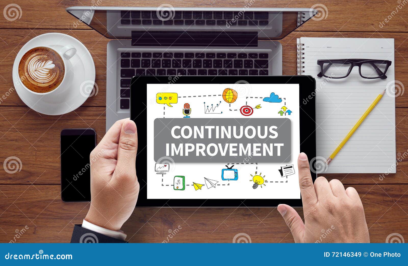 Miglioramento continuo immagine stock. Immagine di interazione - 72146349