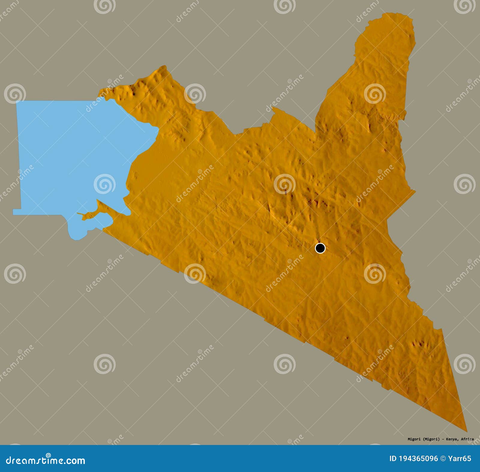 Migori, County of Kenya, on Solid. Relief Stock Illustration ...