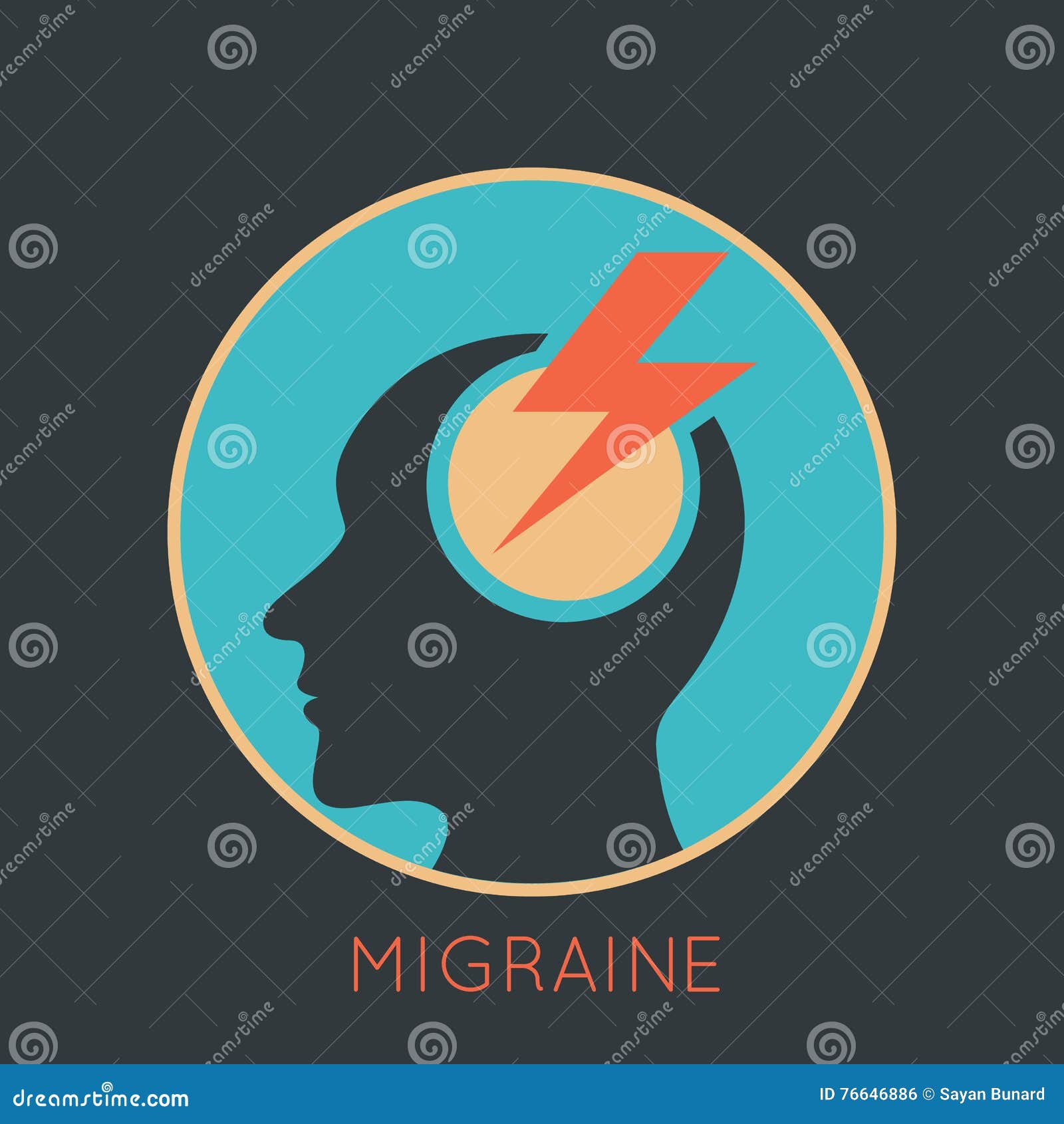 MIGRAINE logo vector stock vector. Illustration of concept - 76646886