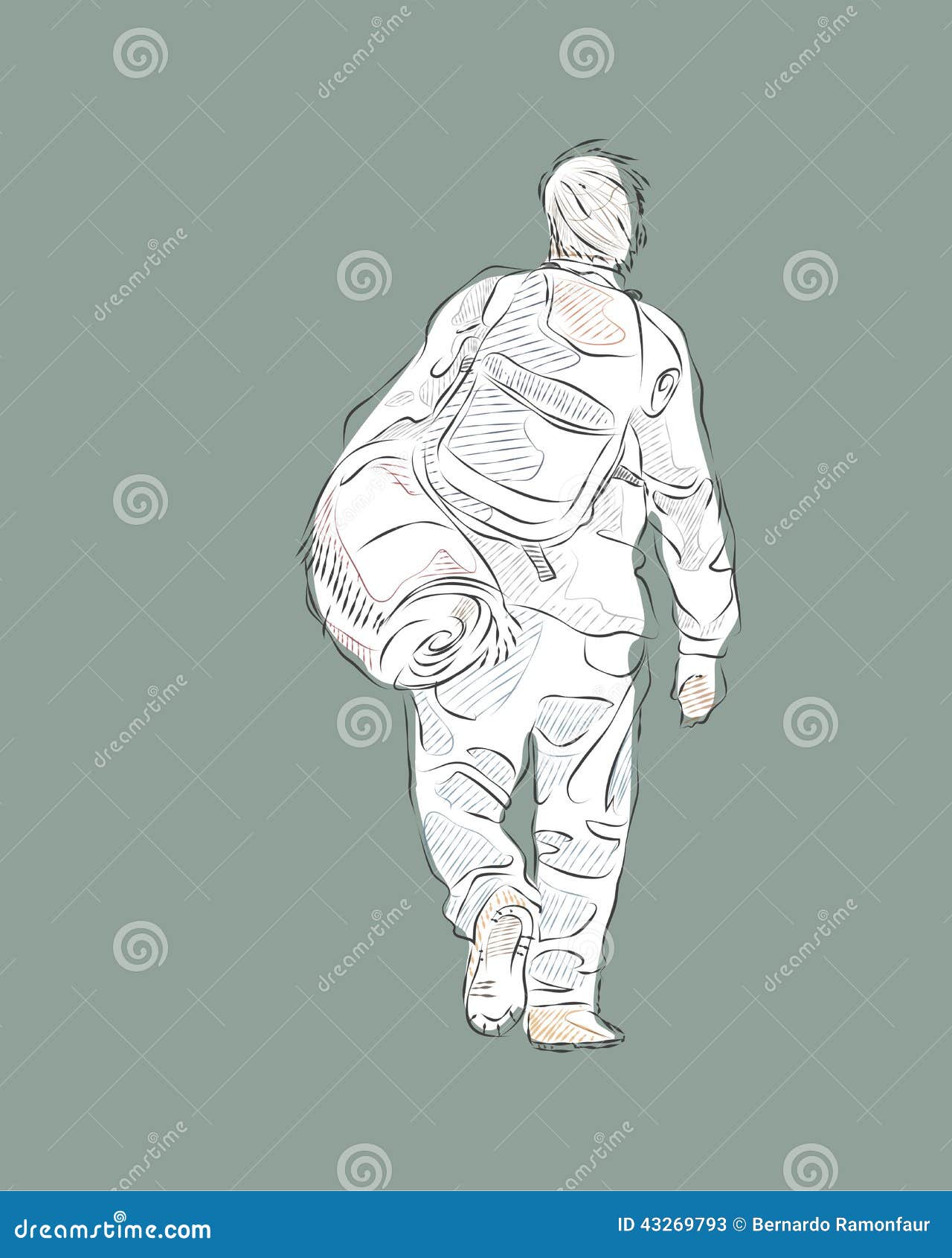 Migrant stock vector. Illustration of drawing, drawn - 43269793
