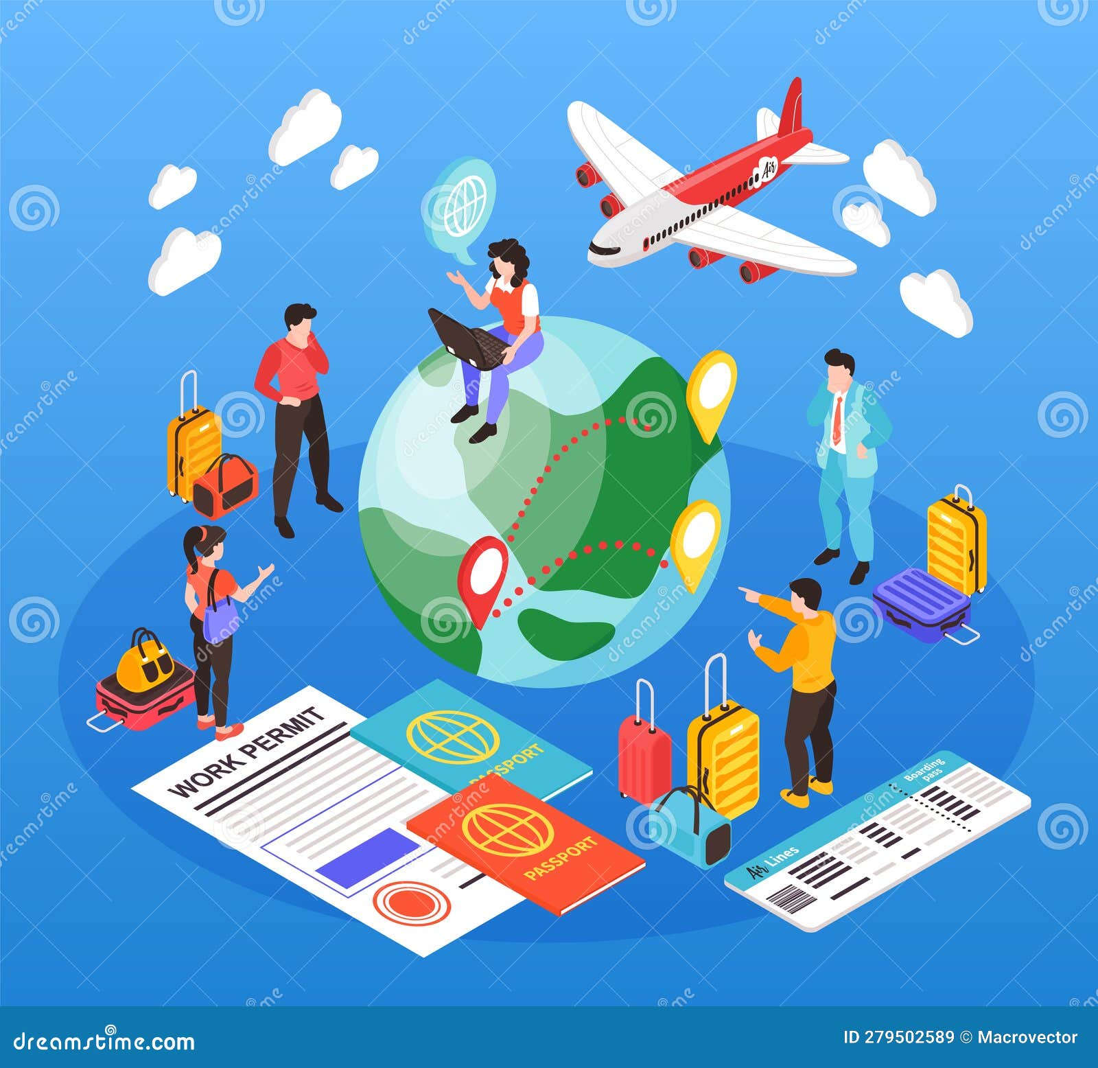 Migrant Workers Composition Stock Vector - Illustration of symbol ...