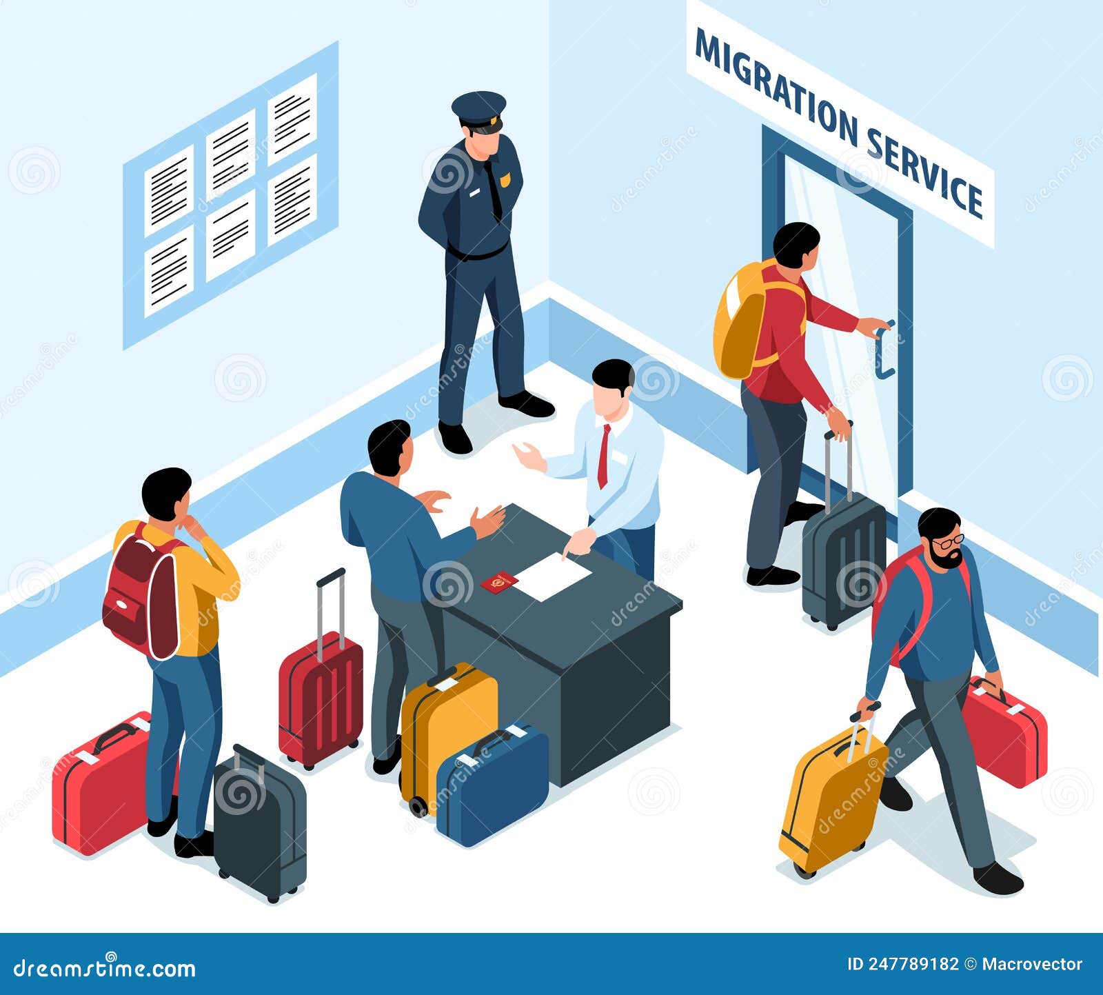 Migrant Workers Illustration Stock Vector - Illustration of migration ...