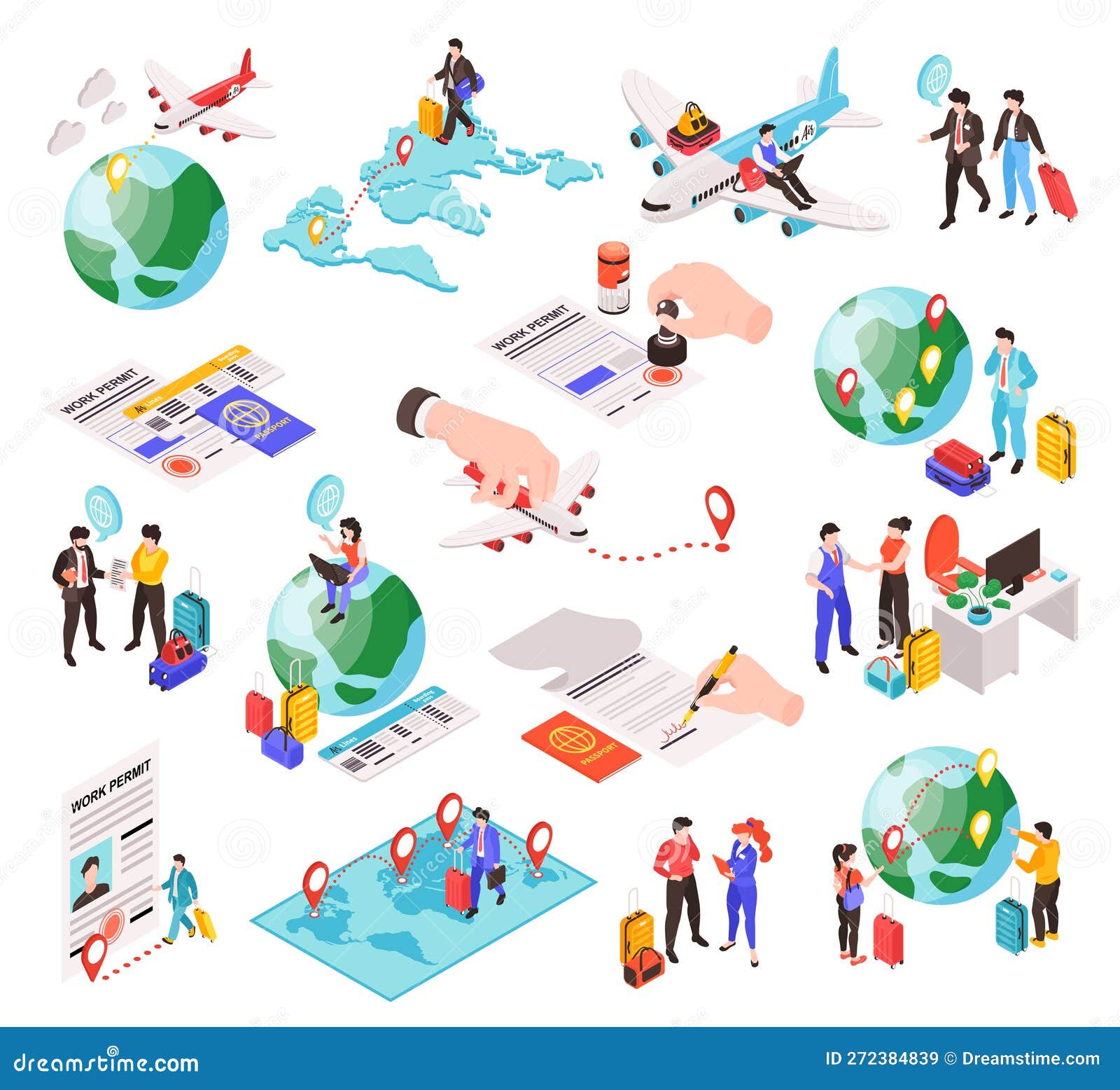 Migrant Workers Set stock vector. Illustration of design - 272384839