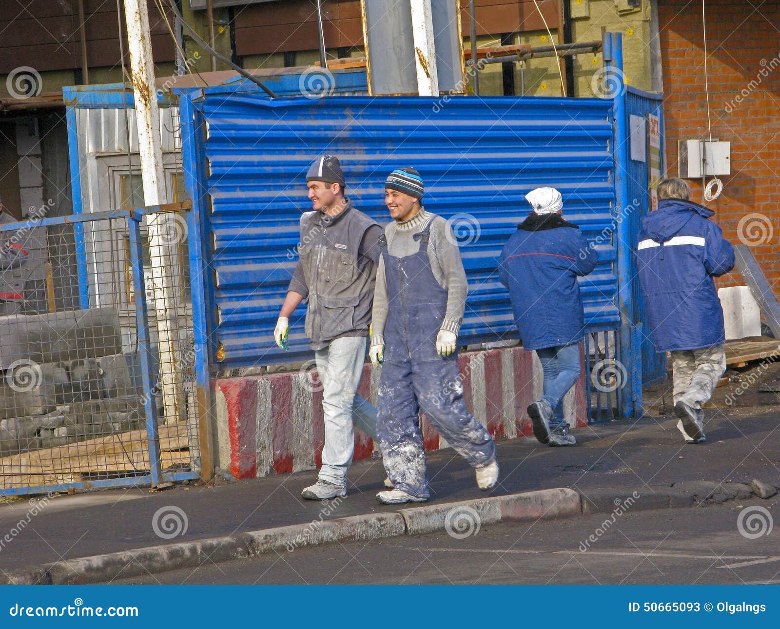 Migrants in construction editorial stock photo. Image of lunchtime ...