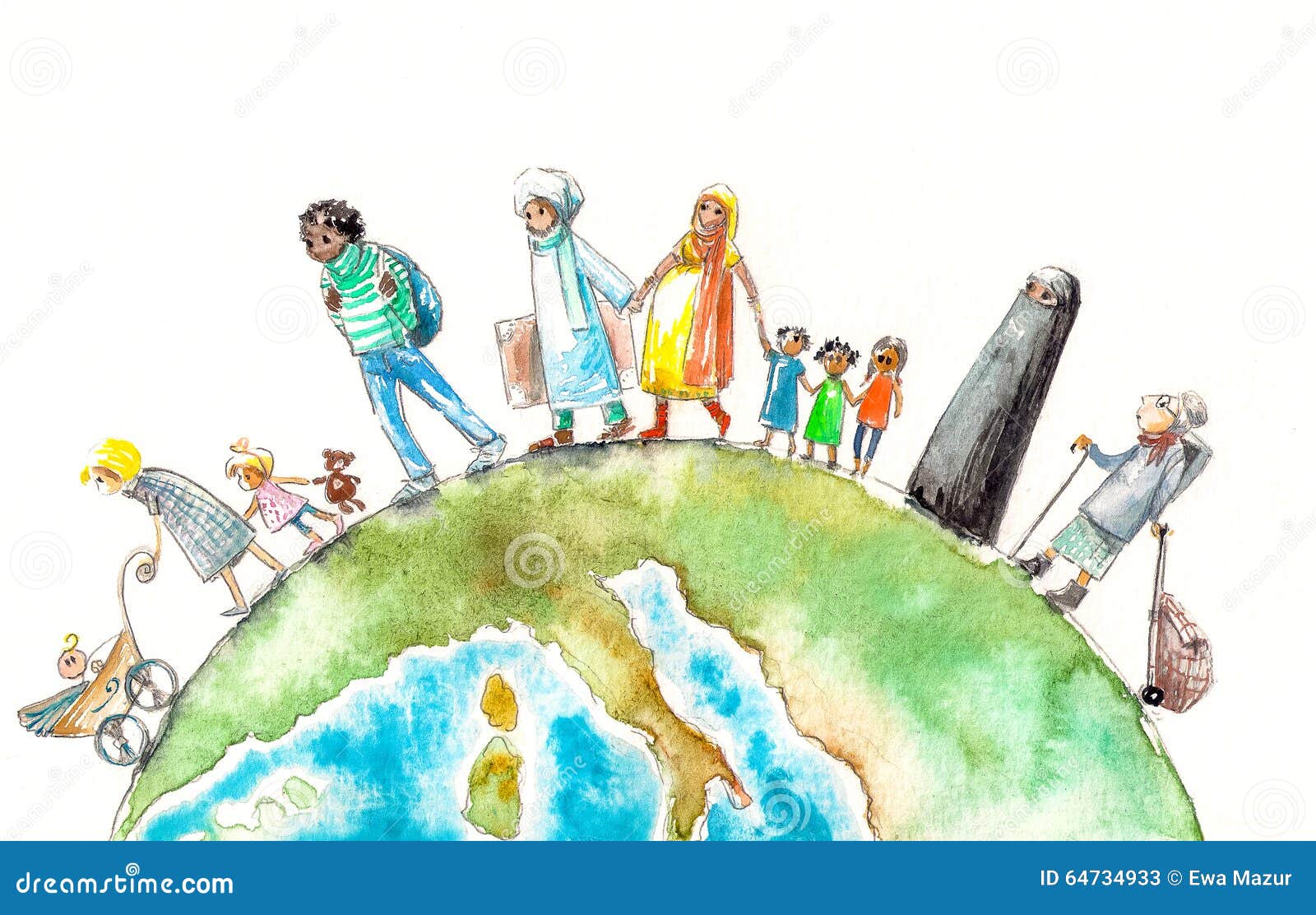 Migratie stock illustratie. Illustration of planeet, menselijk - 64734933