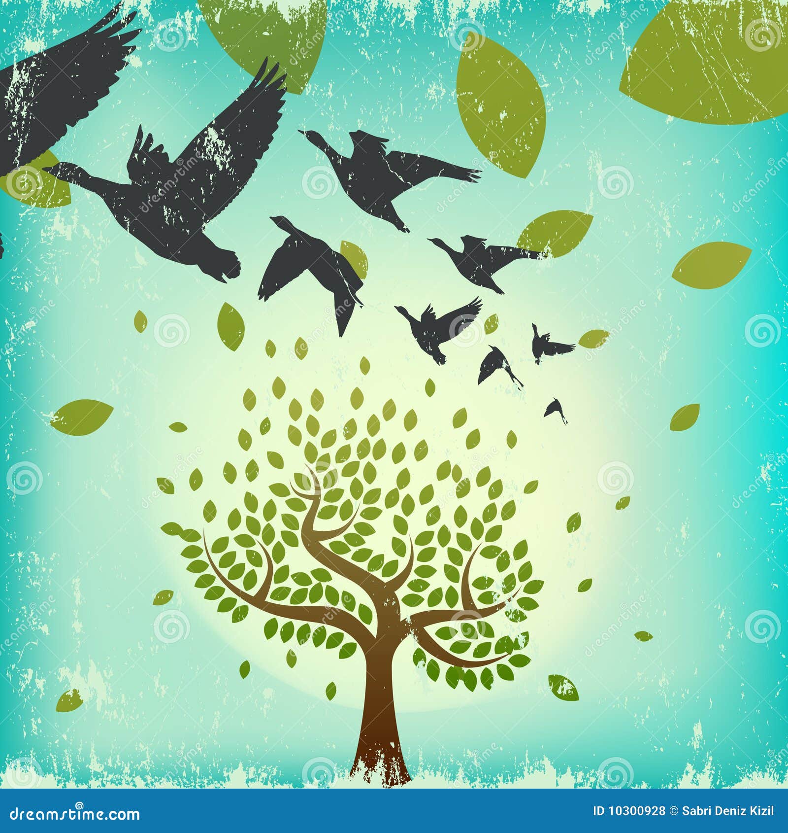 Migrating Birds Flying On The Sky Vector Illustration | CartoonDealer ...