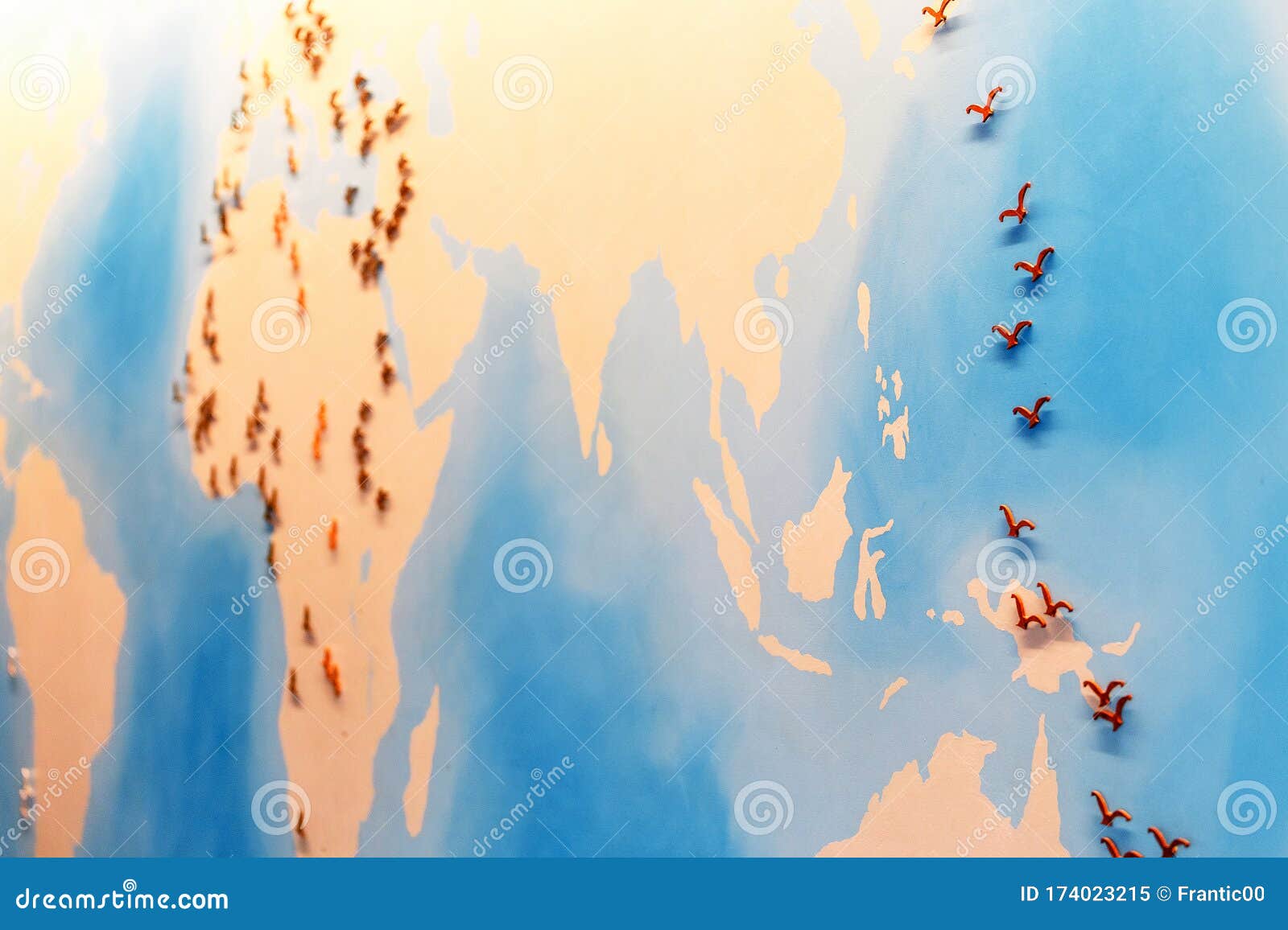 Migrating birds on map stock image. Image of migrating - 174023215