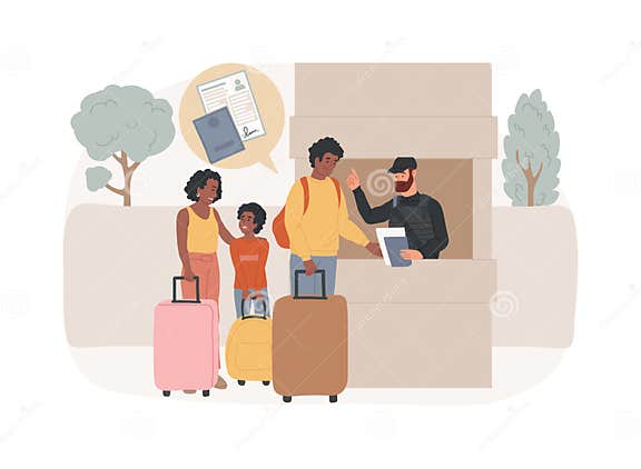 Migration Control Isolated Concept Vector Illustration. Stock Vector ...