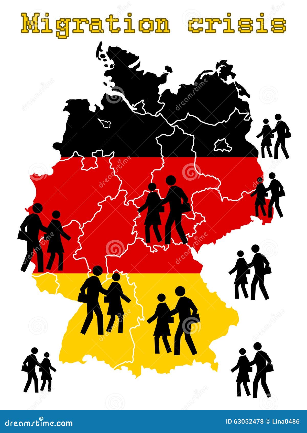 Migration Crisis in Germany Stock Illustration - Illustration of ...