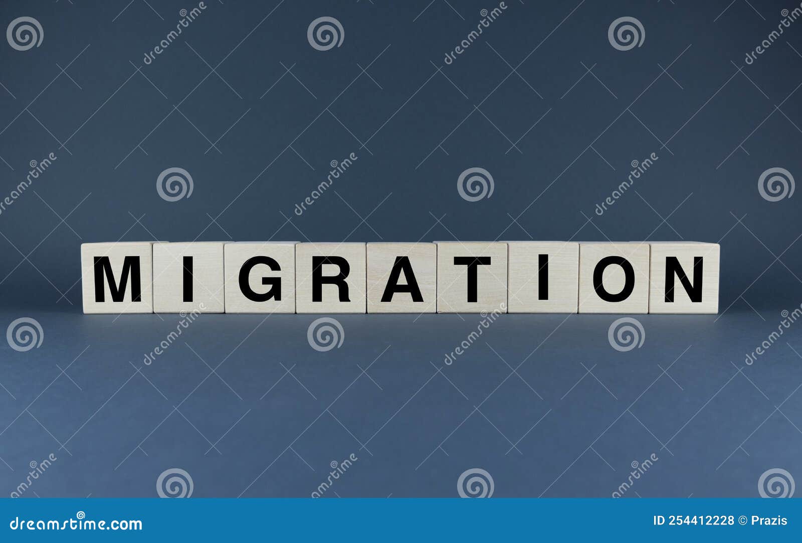 Migration. Cubes Form the Word Migration Stock Photo - Image of illegal ...