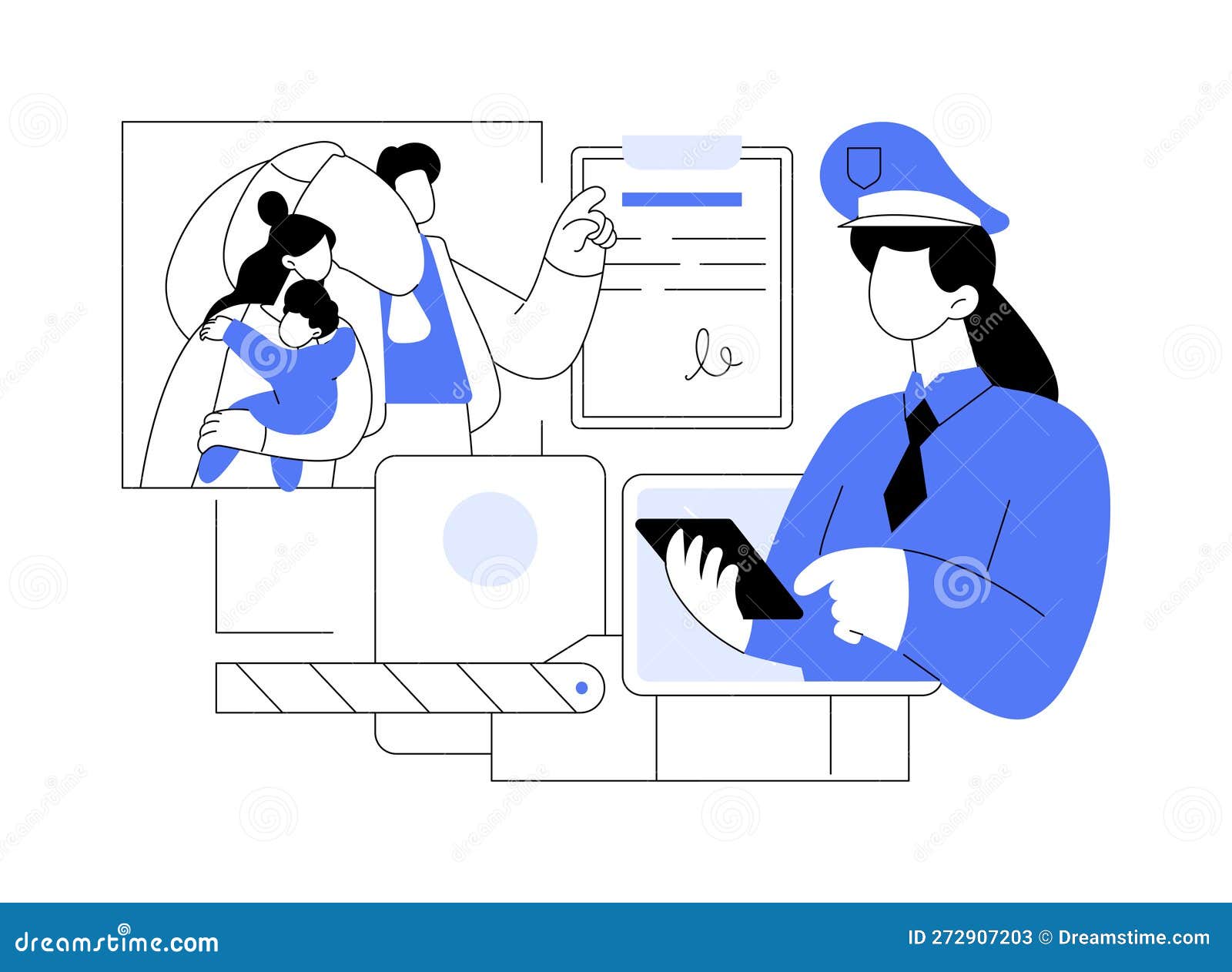 Migration Policy Abstract Concept Vector Illustration. Stock Vector ...