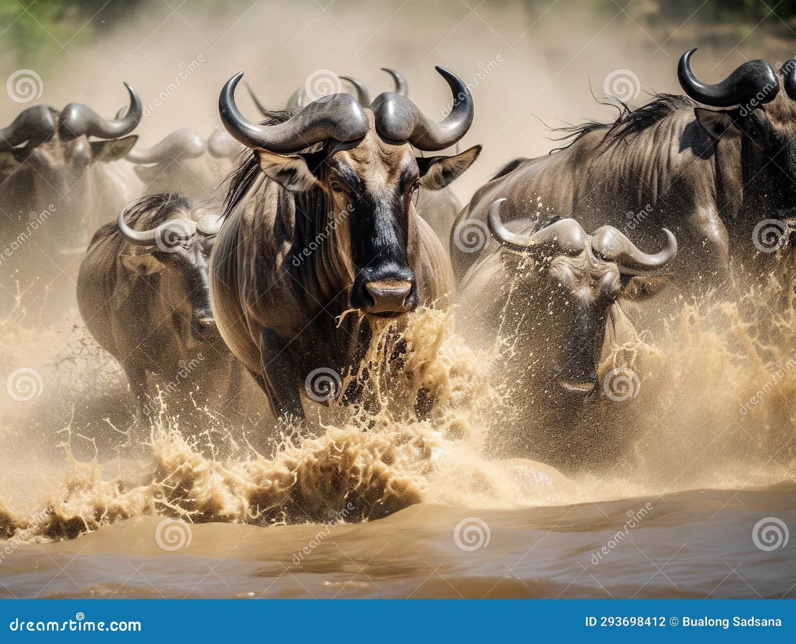 Migration Map - Wildebeest Cartoon Vector | CartoonDealer.com #210718395
