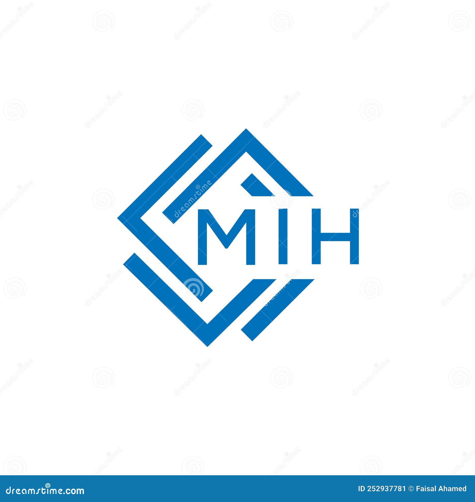 MIH Letter Logo Design on White Background. MIH Creative Circle Letter ...
