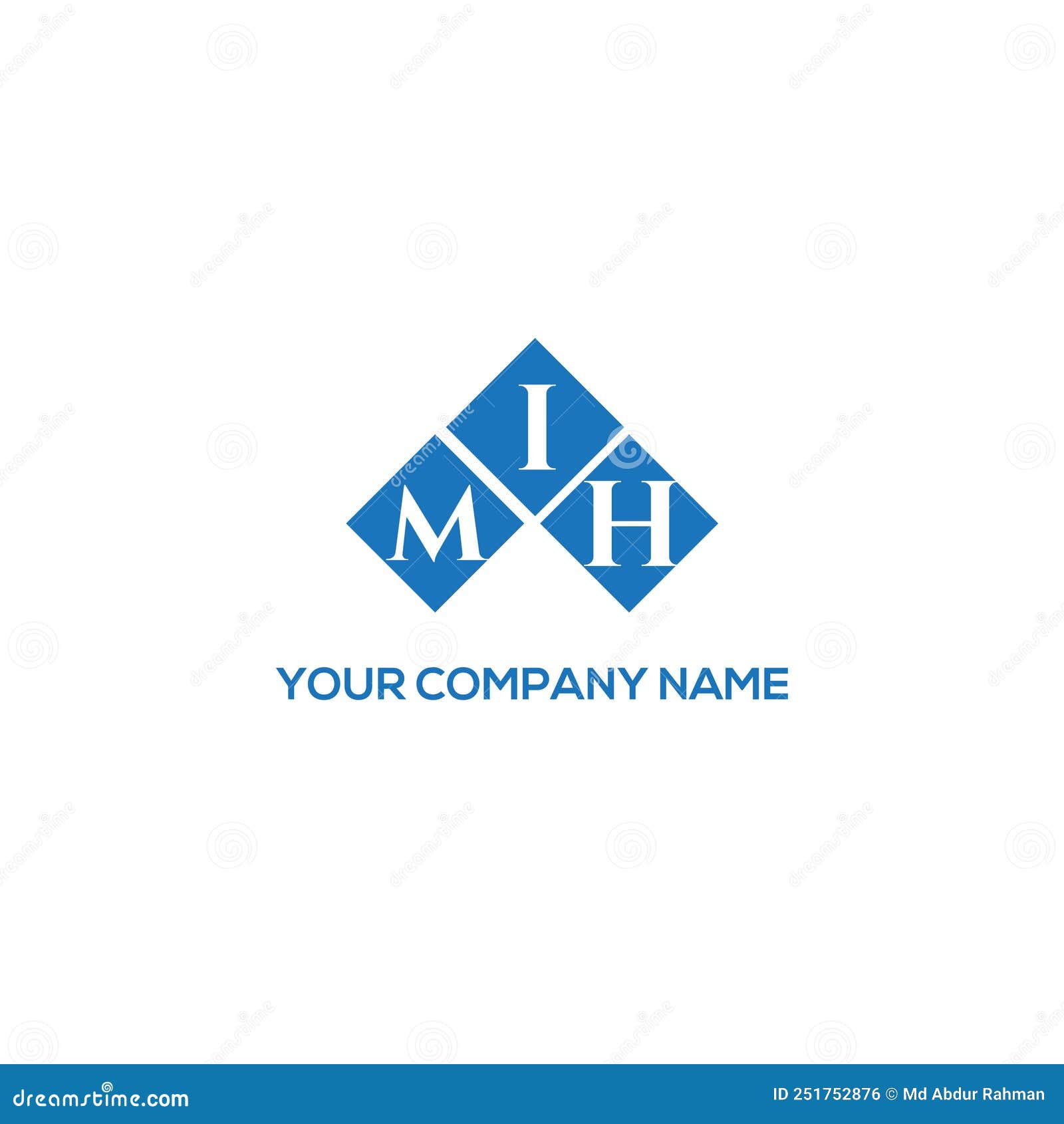 MIH Letter Logo Design on WHITE Background. MIH Creative Initials ...