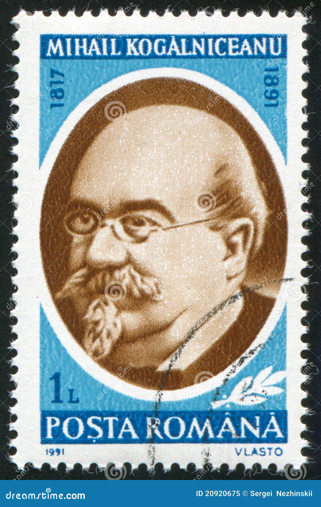 Mihail Kogalniceanu editorial image. Image of 1991, stamp - 20920675