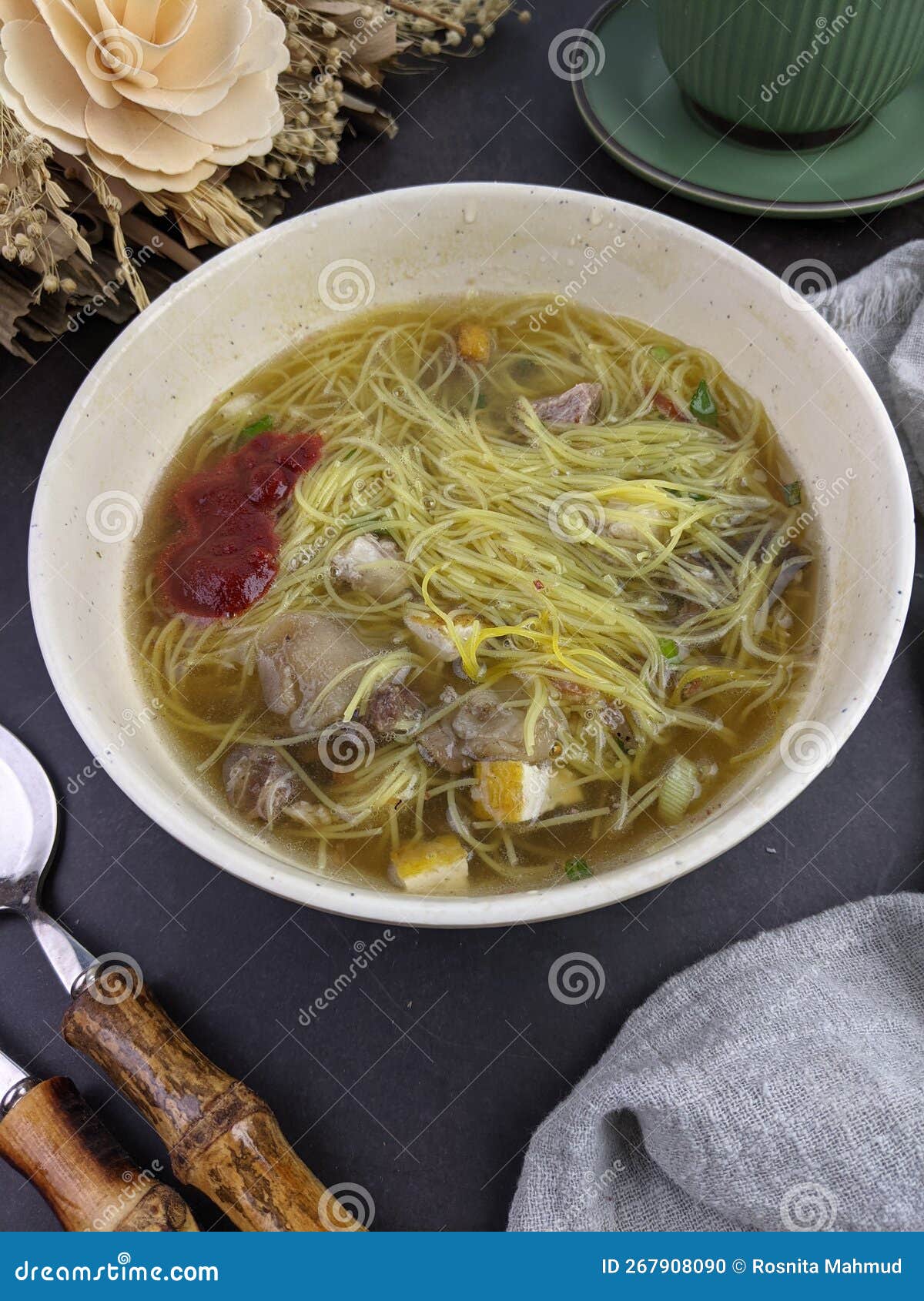 Mihun Sup or Beef Noodle in the Bowl Stock Photo - Image of spaghetti ...