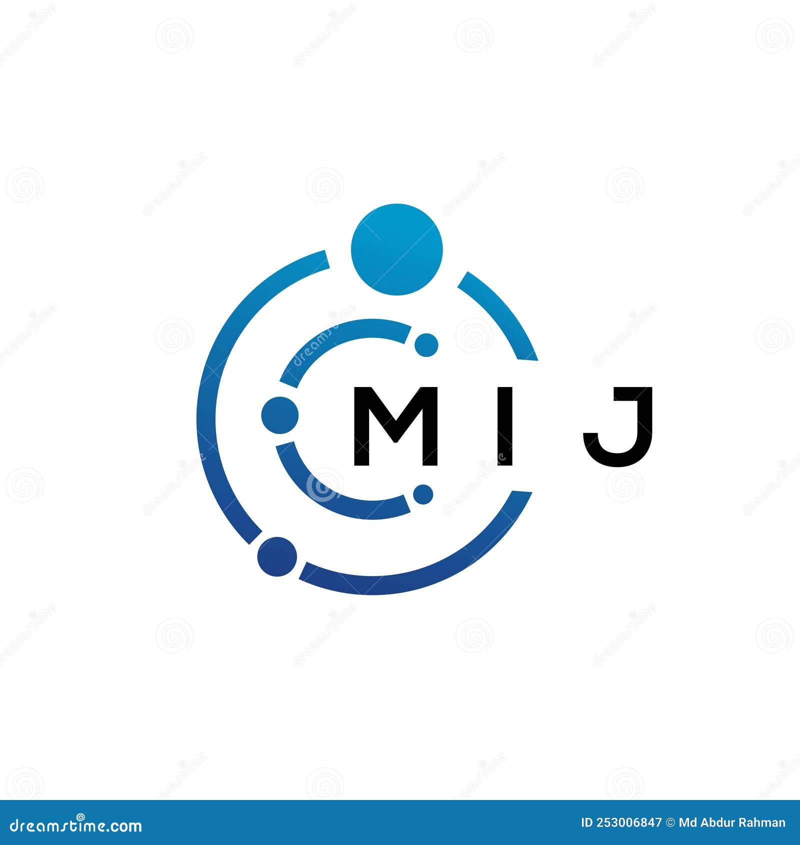 MIJ Letter Technology Logo Design on White Background. MIJ Creative ...