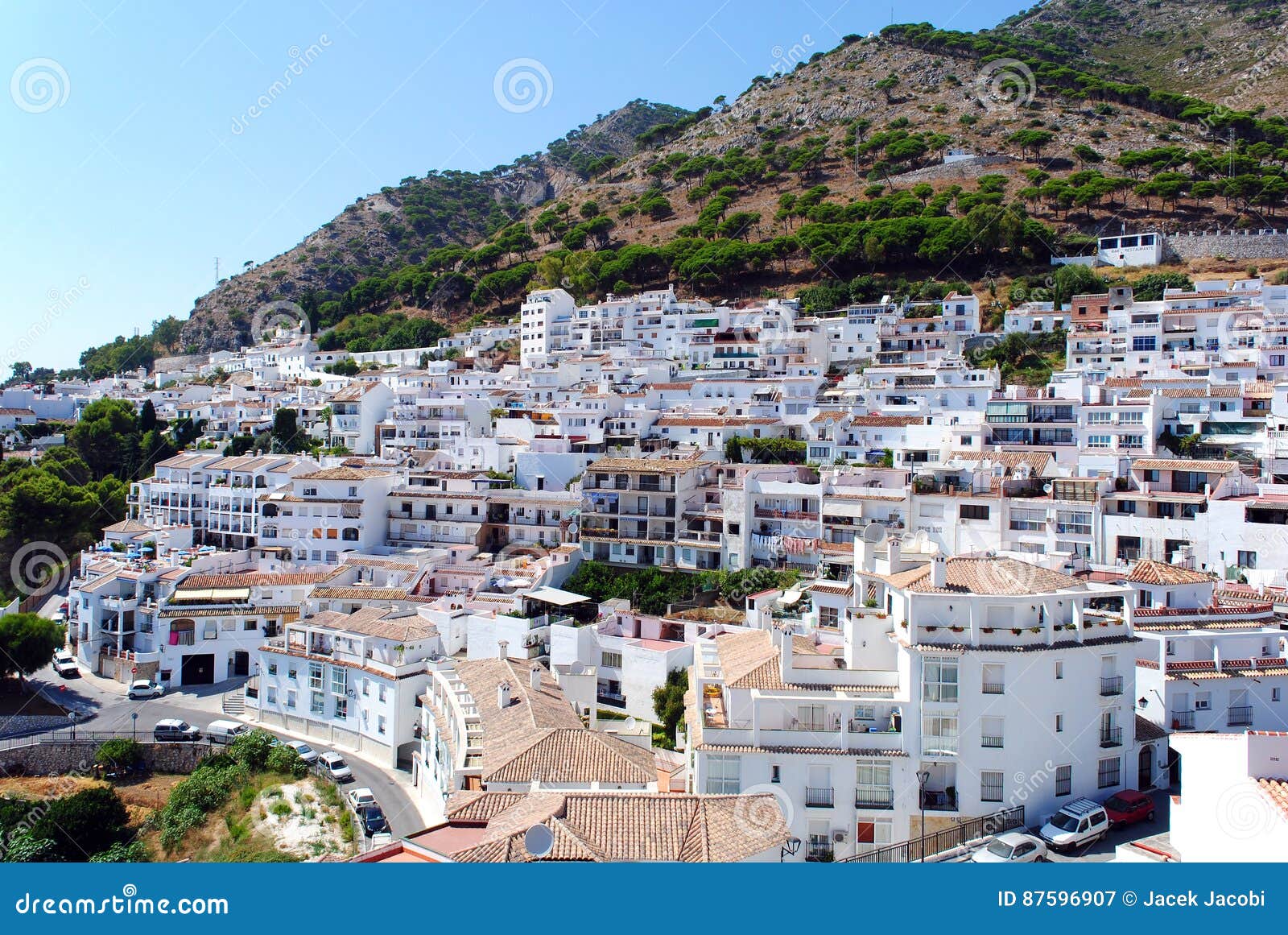 Mijas Beautiful White Town in Andalusia. Spain. Stock Image - Image of ...