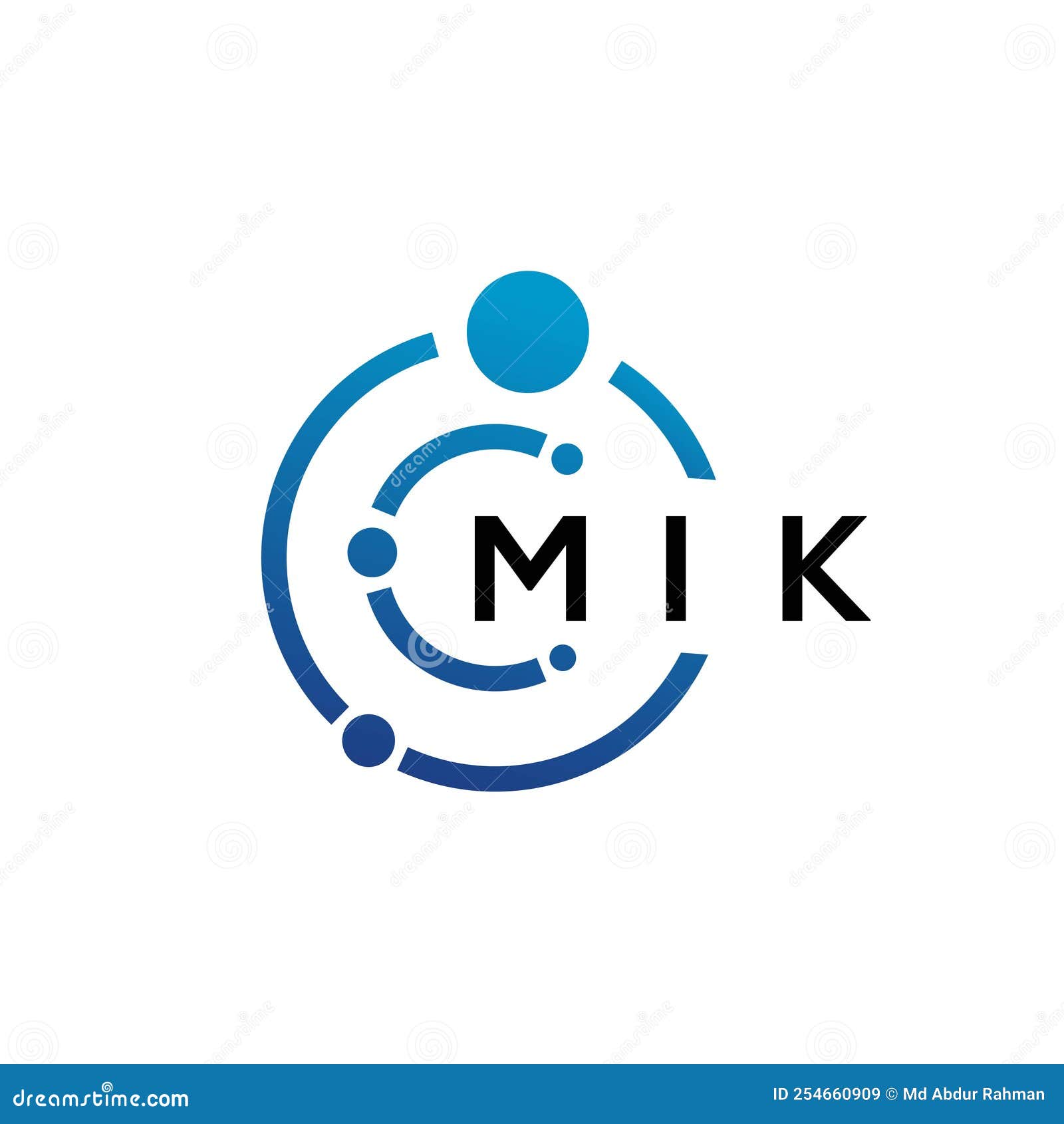 MIK Letter Technology Logo Design on White Background. MIK Creative ...