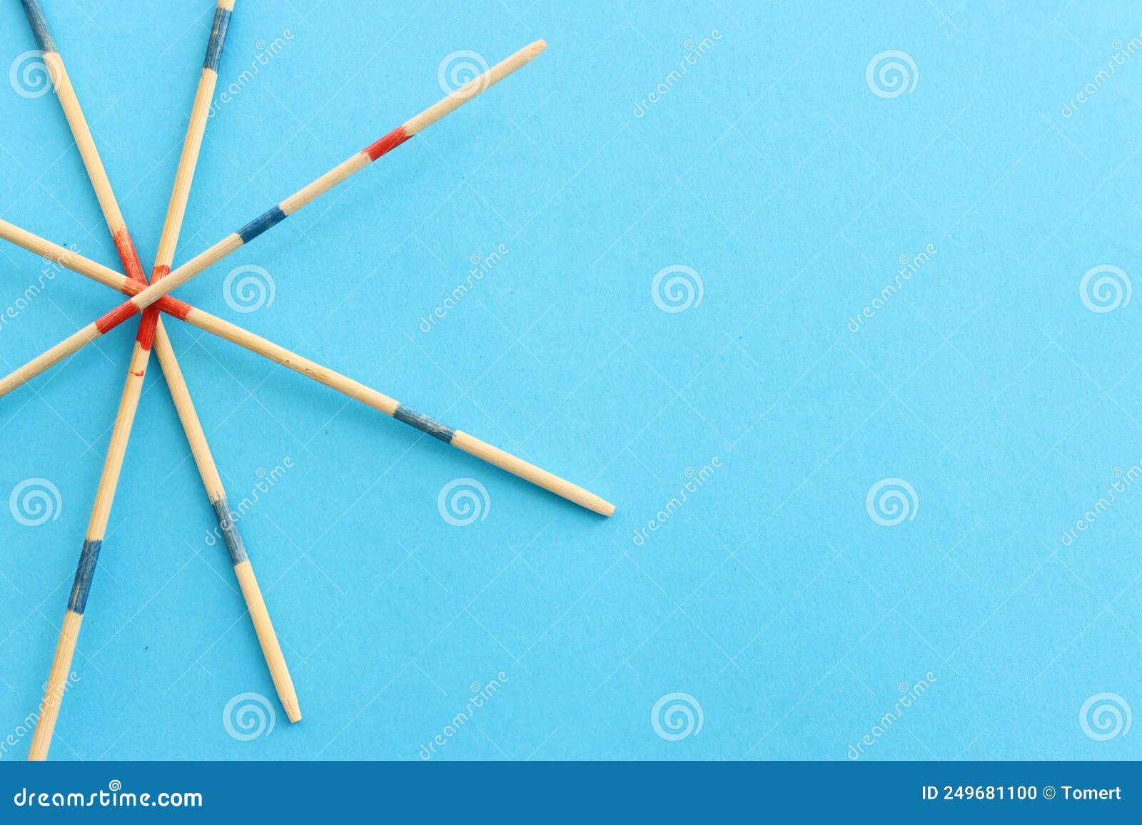 Mikado Game Over Blue Background. Wooden Sticks that Create a Graphic ...
