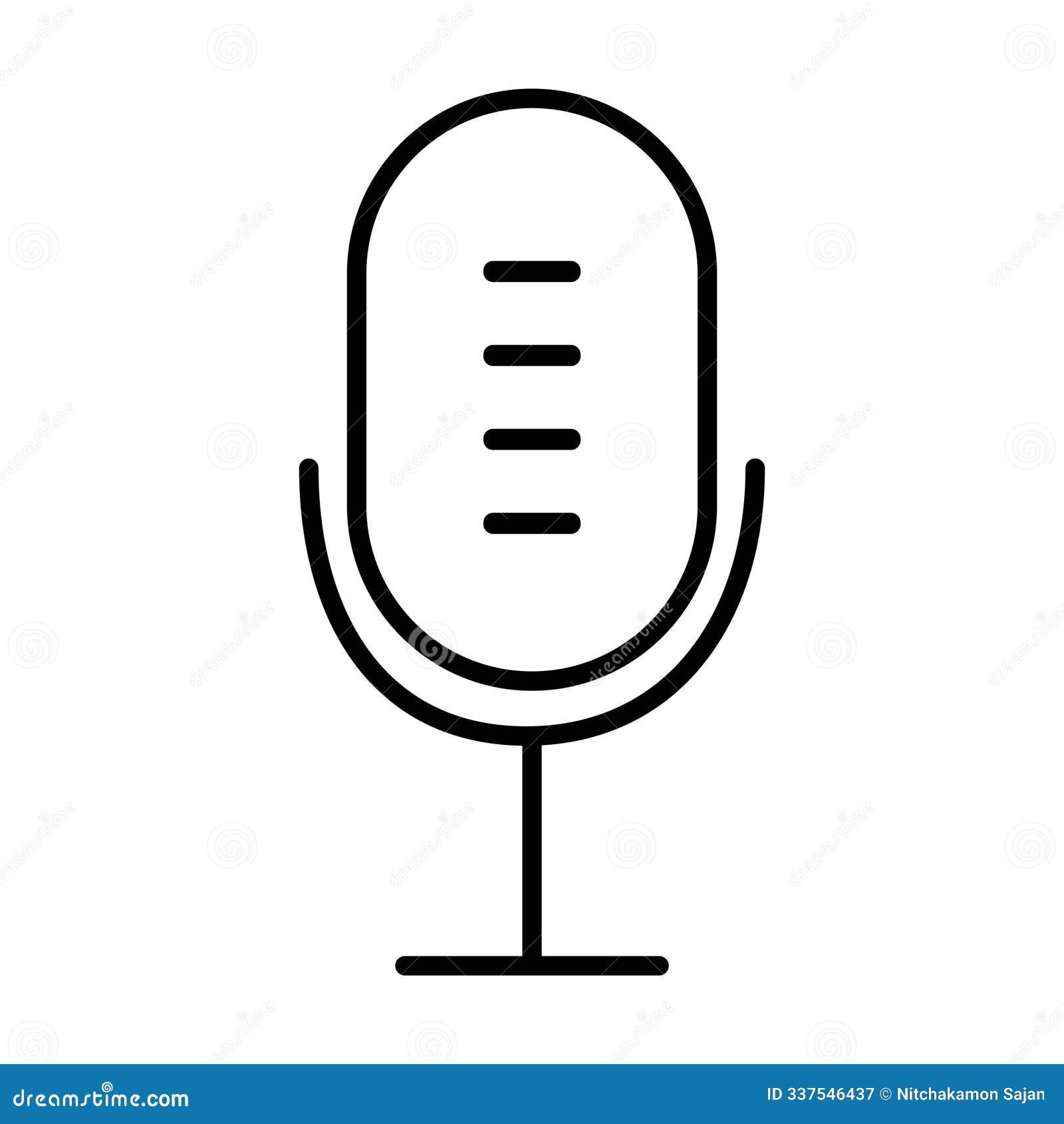 Mike Icon Thin Outline Art Symbol Cartoon Vector | CartoonDealer.com ...