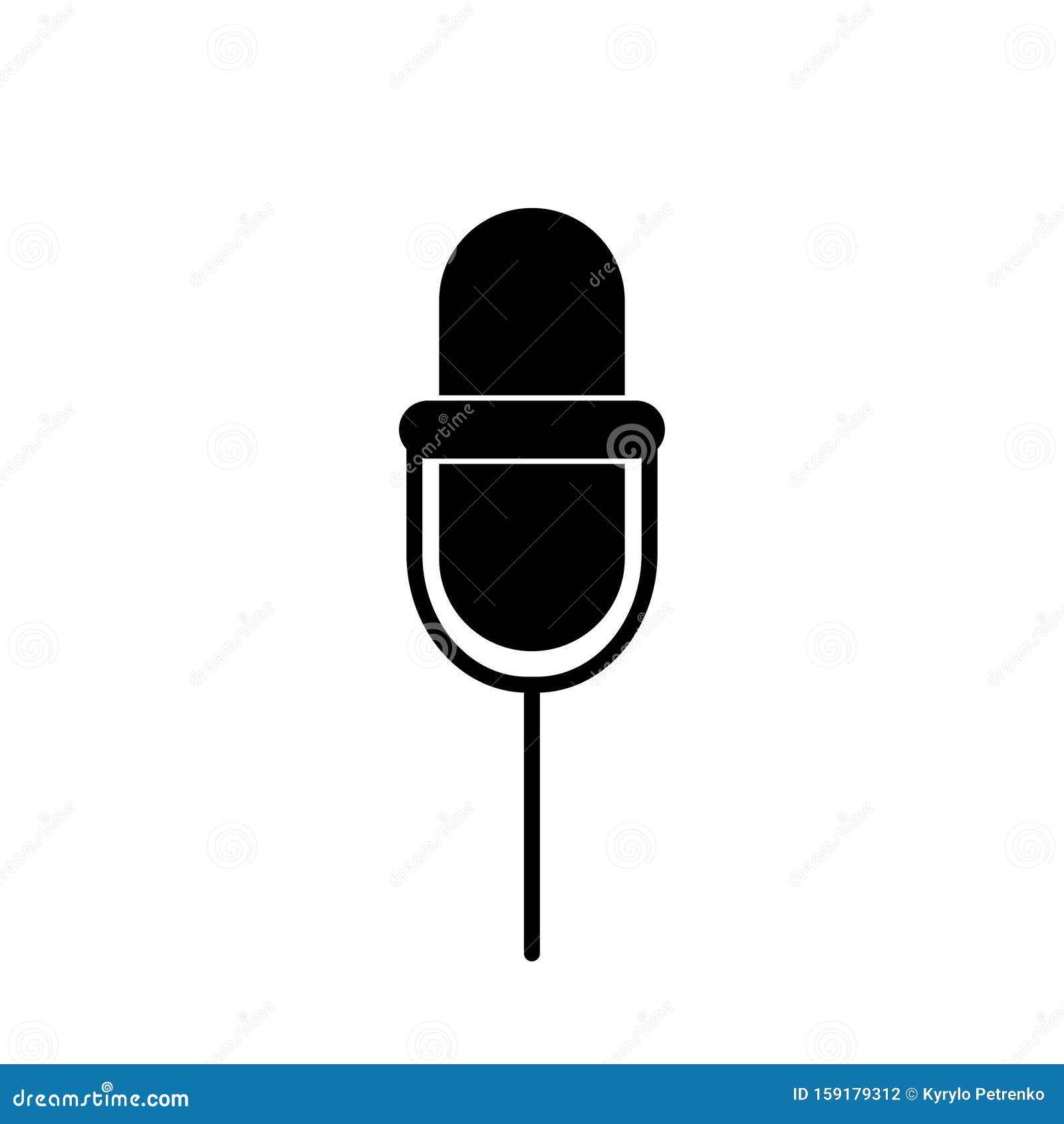 Mike Isolated Icon on the Stand Vector Stock Vector - Illustration of ...