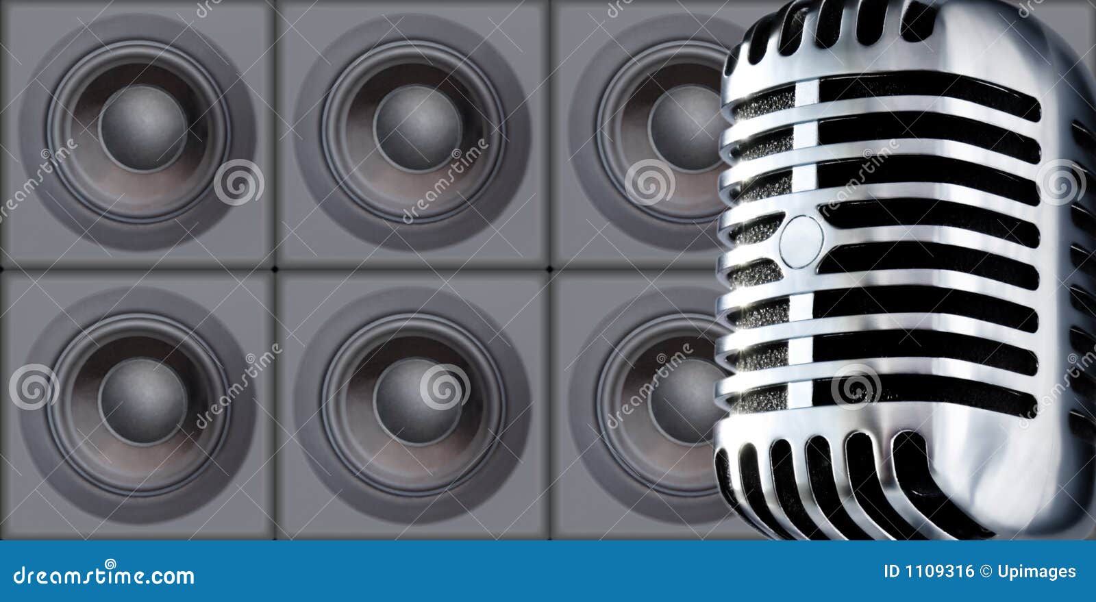 Mike&Speakers stock photo. Image of entertain, light - 1109316