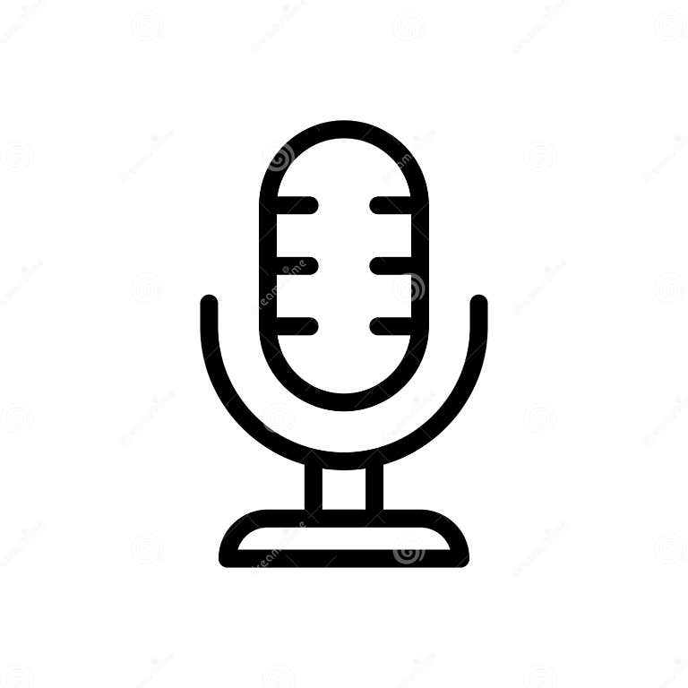Mike vector thin line icon stock vector. Illustration of sing - 199532467