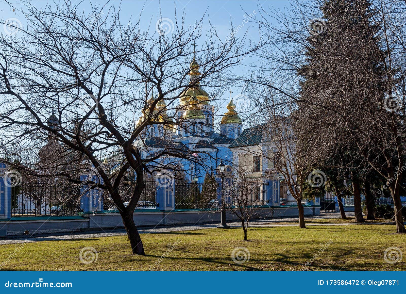 Mikhailovsky Monastery Kiev Stock Photo - Image of zlatoverhii ...