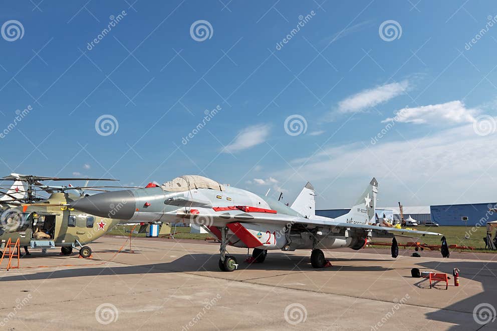 Mikoyan MiG-29, side view editorial stock photo. Image of fulcrum ...
