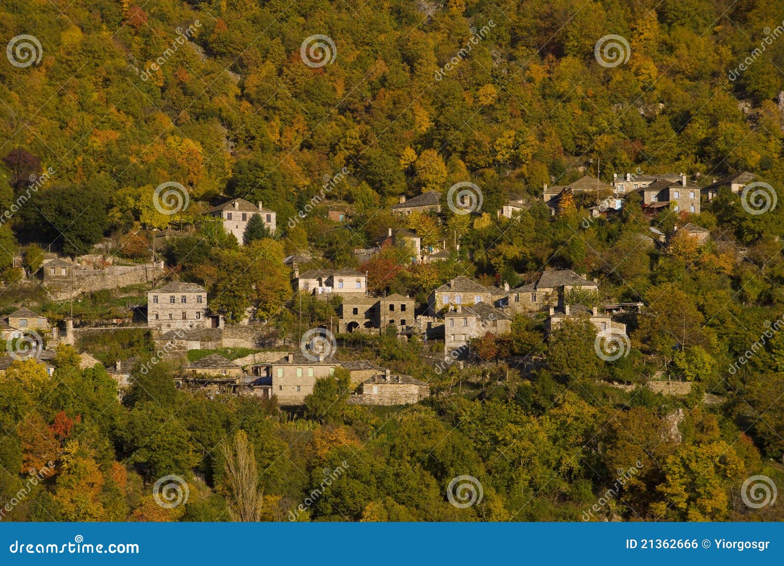 Mikro (Small) Papigo Village Stock Photo - Image of autumn, landscape ...