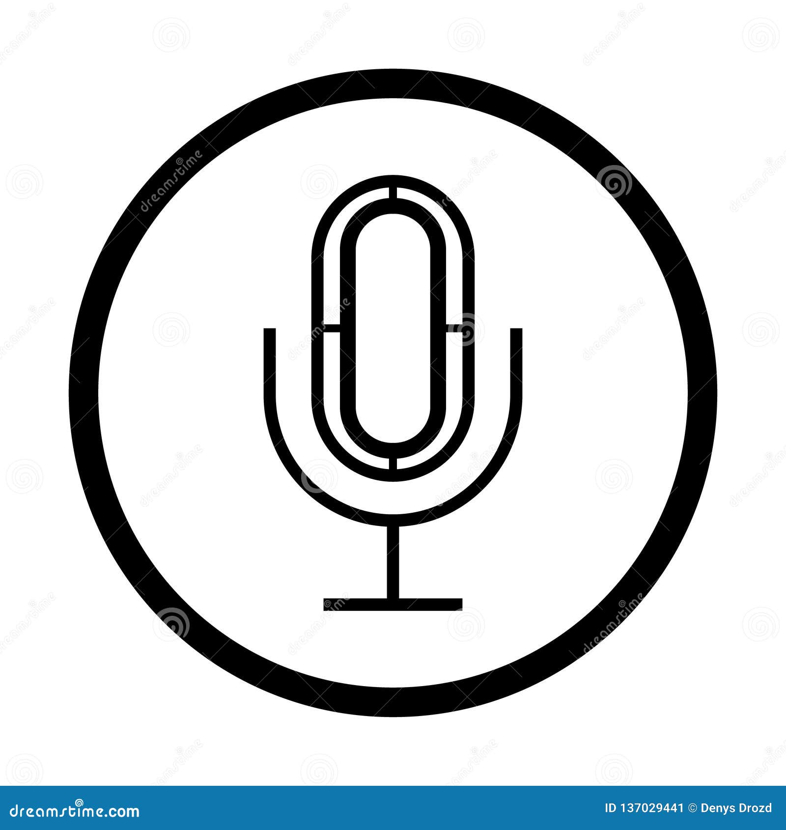Mikrofonsymbol, Mic-vektorsymbol Vektor Illustrationer - Illustration ...