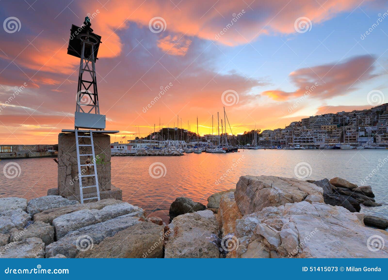 Mikrolimano Marina in Athens. Editorial Stock Photo - Image of sunset ...