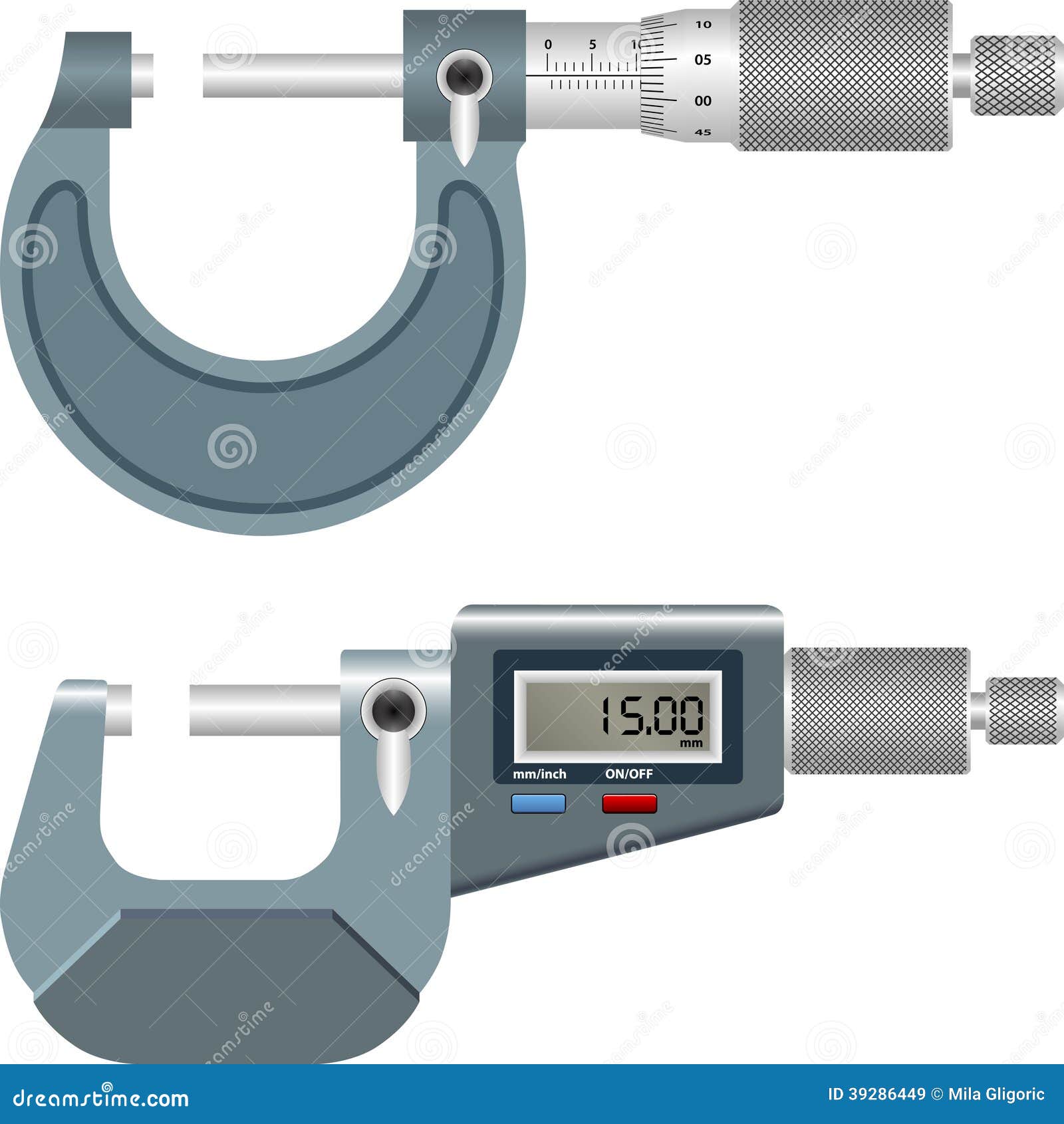 Mikrometer vektor abbildung. Illustration von farbe, ausrüstung - 39286449