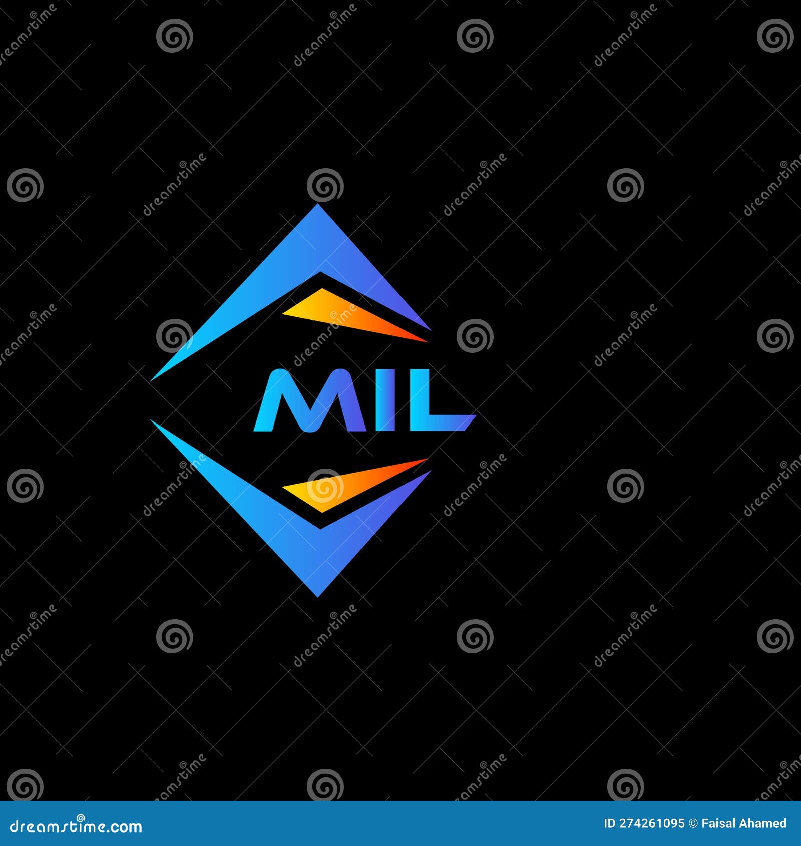 MIL Abstract Technology Logo Design on Black Background. MIL Creative ...
