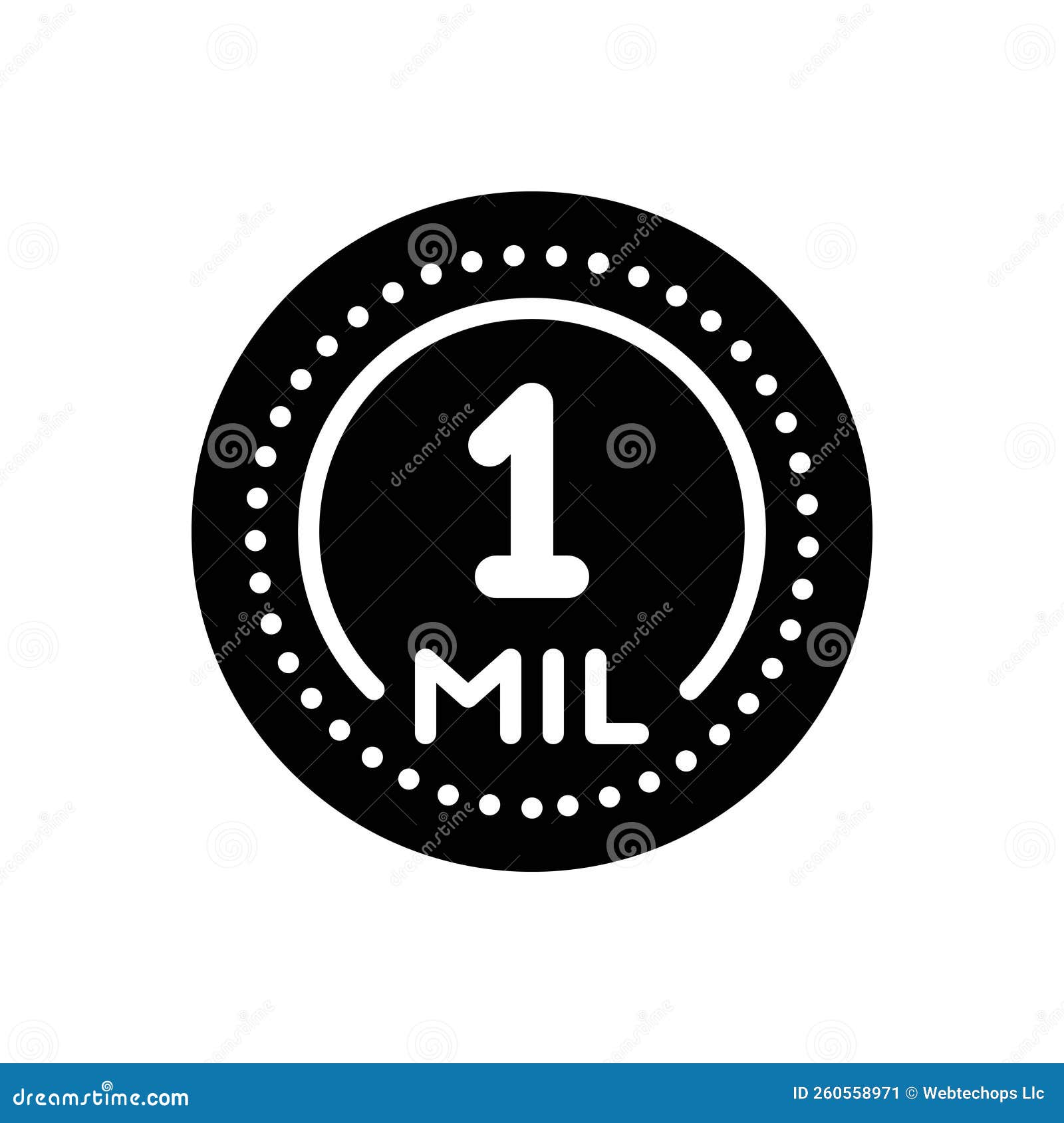 Black Solid Icon for Mil, One Million and Followers Stock Vector ...