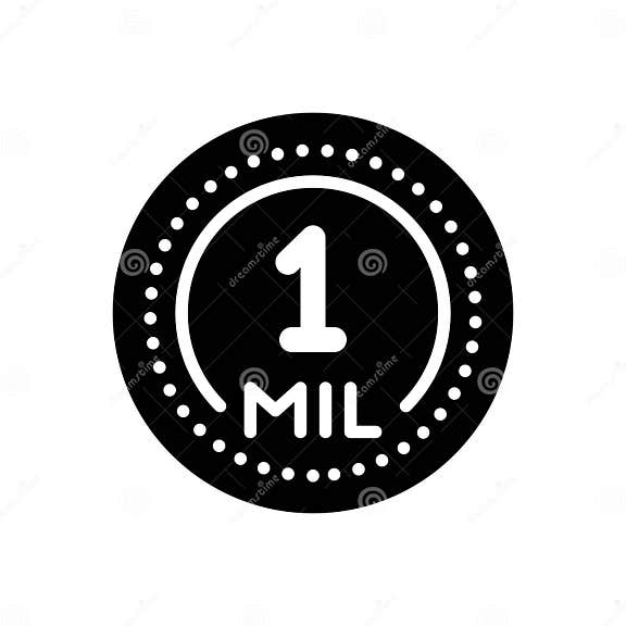 Black Solid Icon for Mil, One Million and Followers Stock Vector ...
