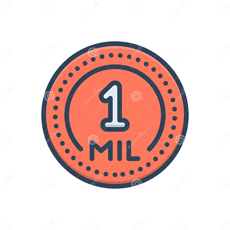Color Illustration Icon for Mil, One Million and Followers Stock ...