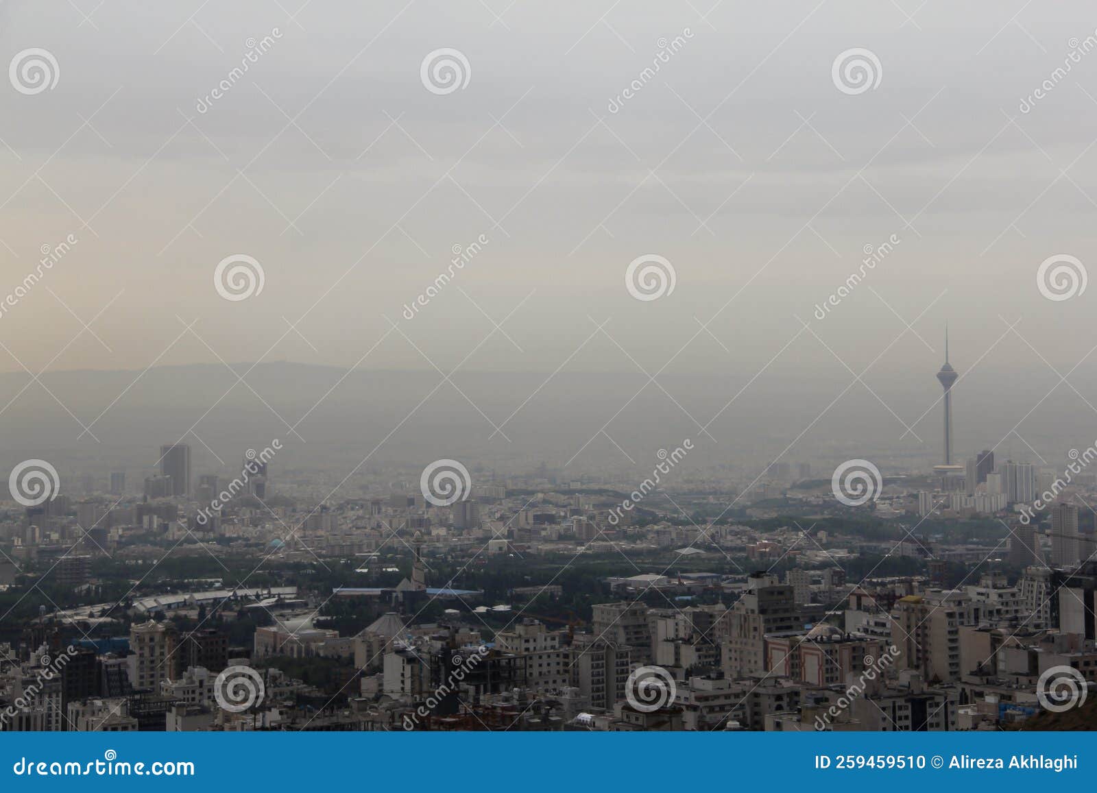 Milad Tower and View of Tehran City Stock Photo - Image of morning ...