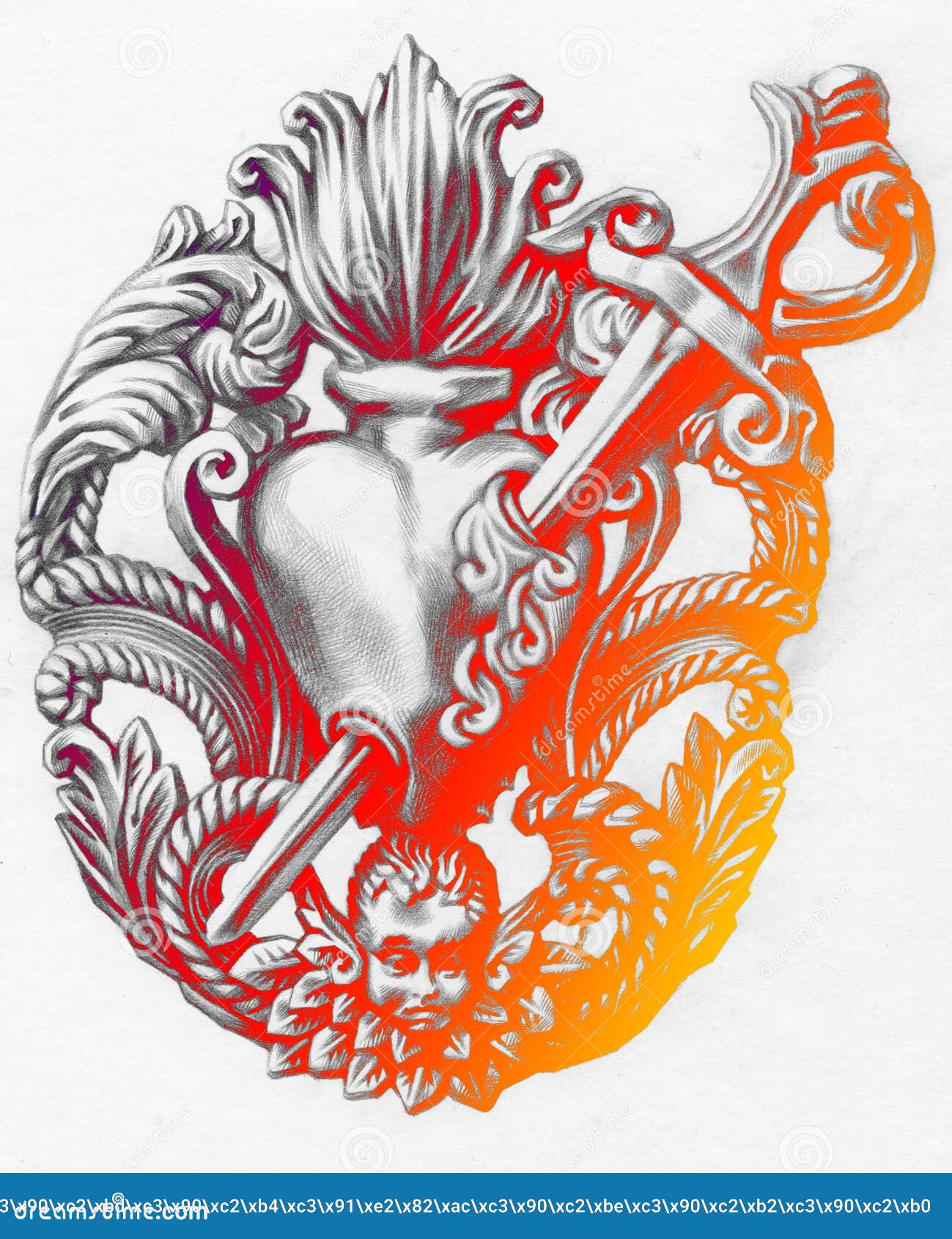 Milagros. Pencil Drawing. Realism. Graphic Art. Stock Illustration ...