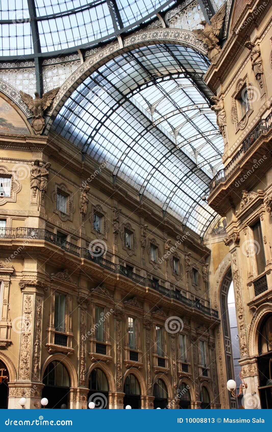 Milan arcade stock image. Image of arch, milano, roof - 10008813
