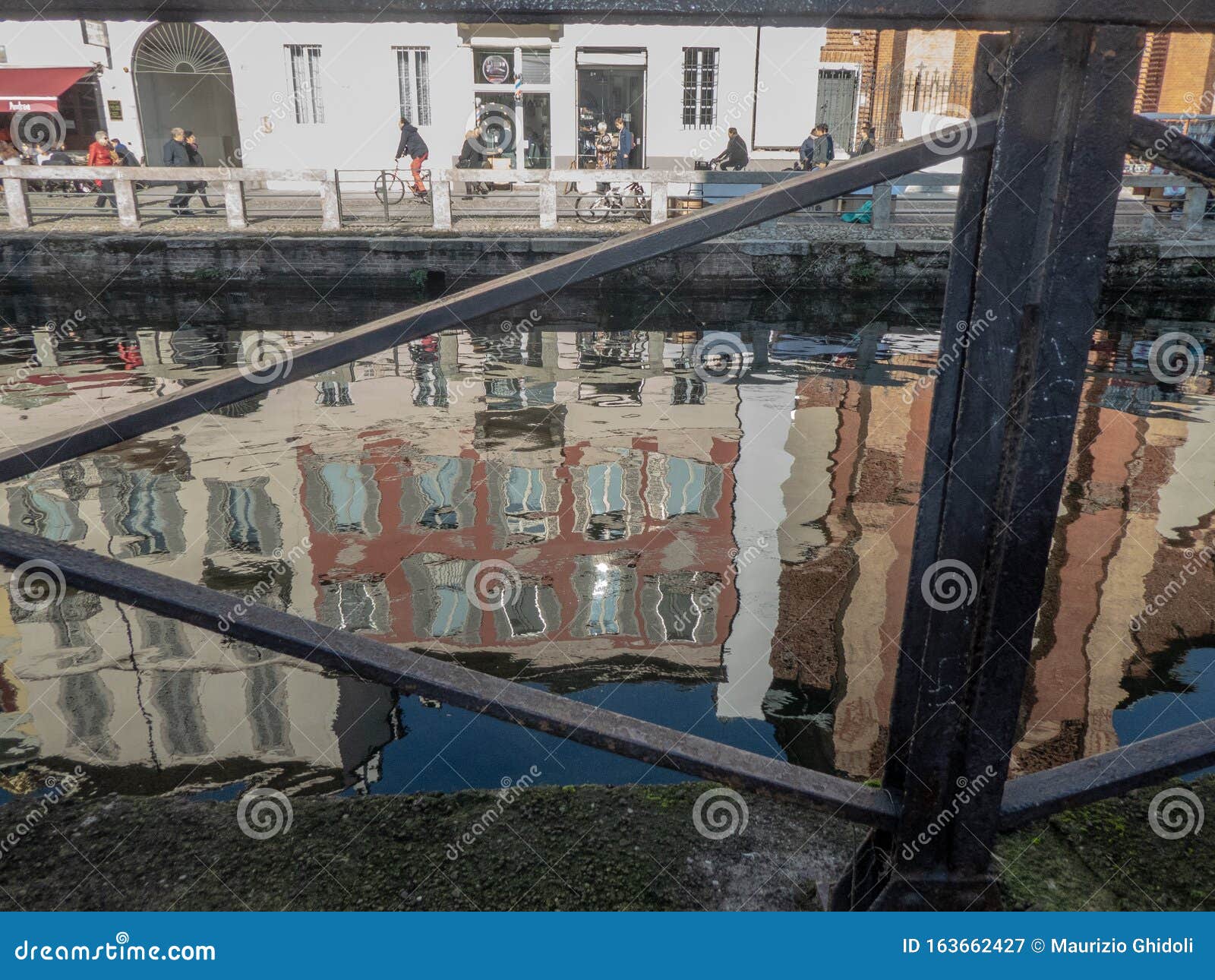 Milan: the bridge editorial photography. Image of italy - 163662427