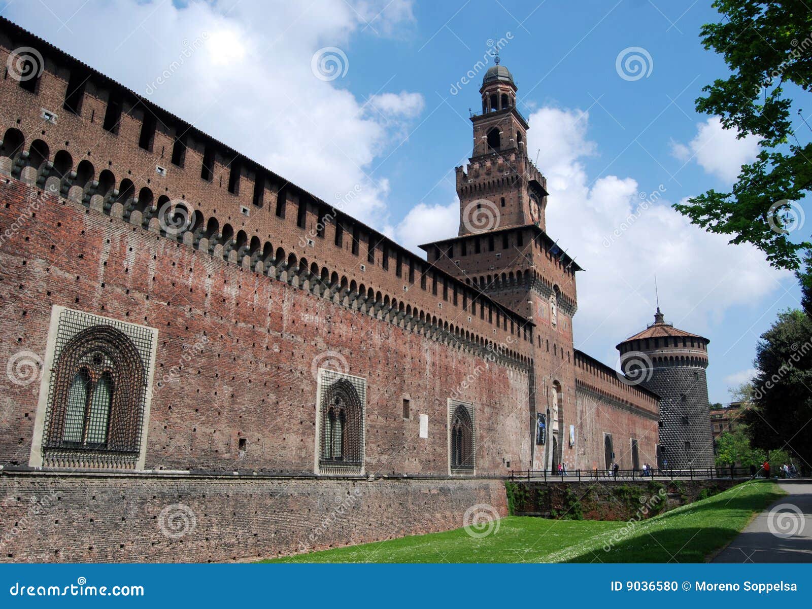 Milan - Castello Sforzesco, Sforza Castle Stock Photo - Image of ...