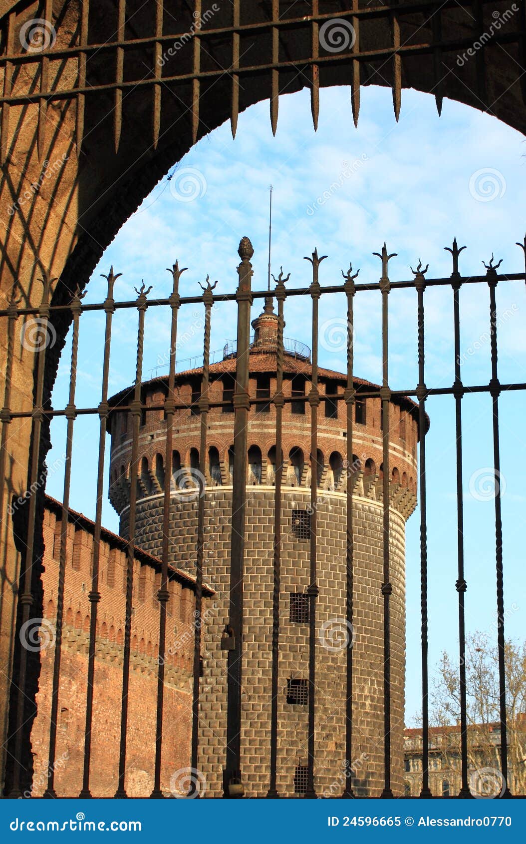 Milan castle bastion stock image. Image of sforzesco - 24596665
