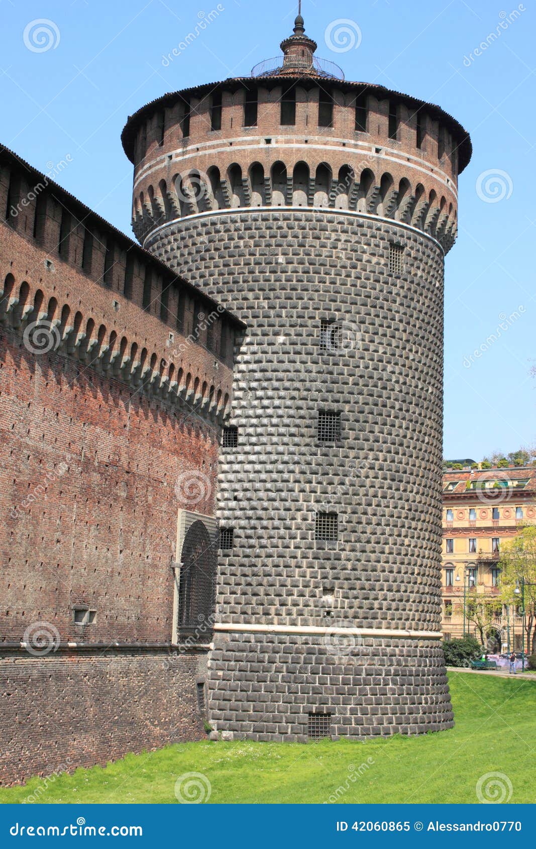 Milan castle bastion stock image. Image of defensive - 42060865