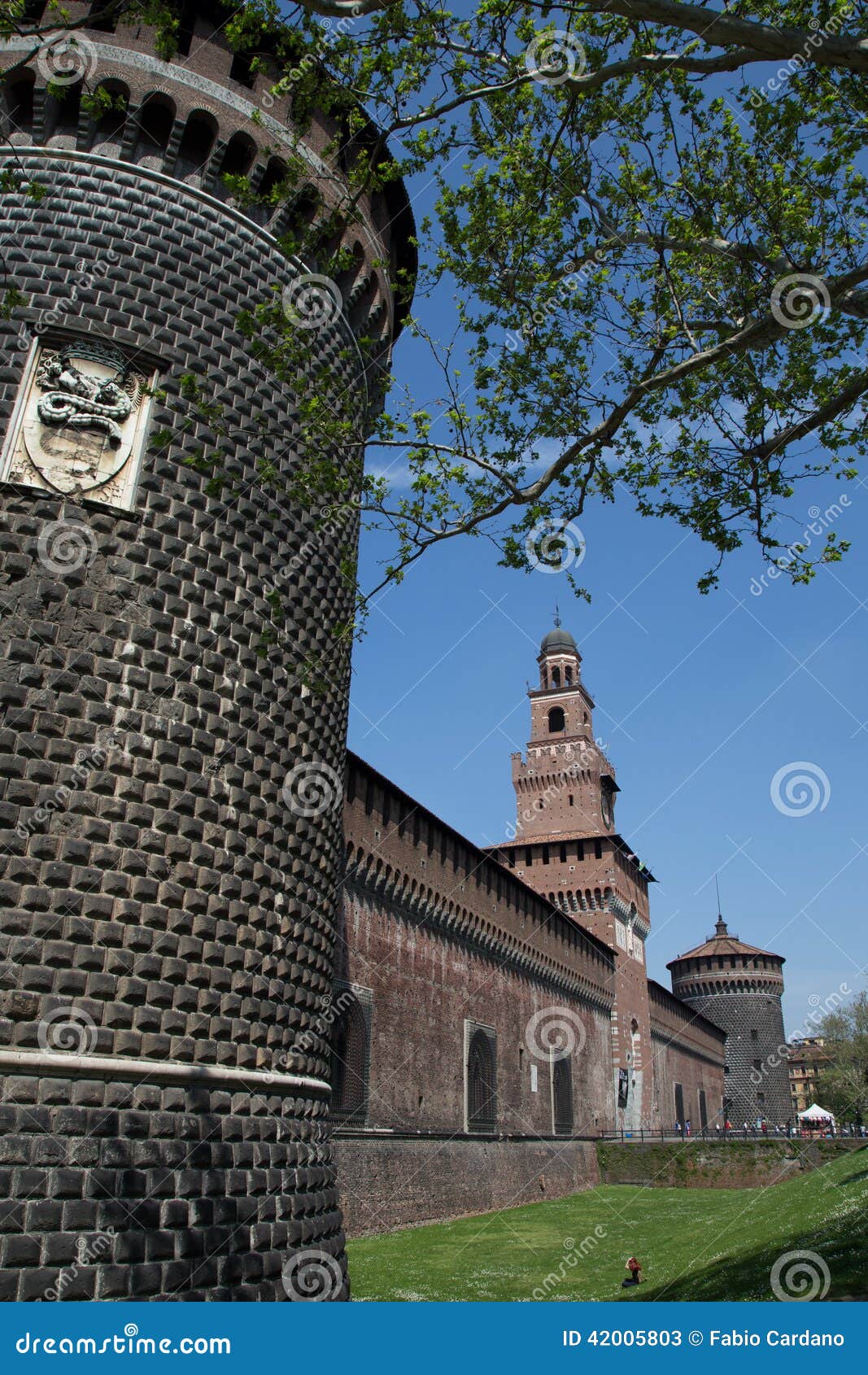 Milan castle stock image. Image of landmark, brick, citadel - 42005803